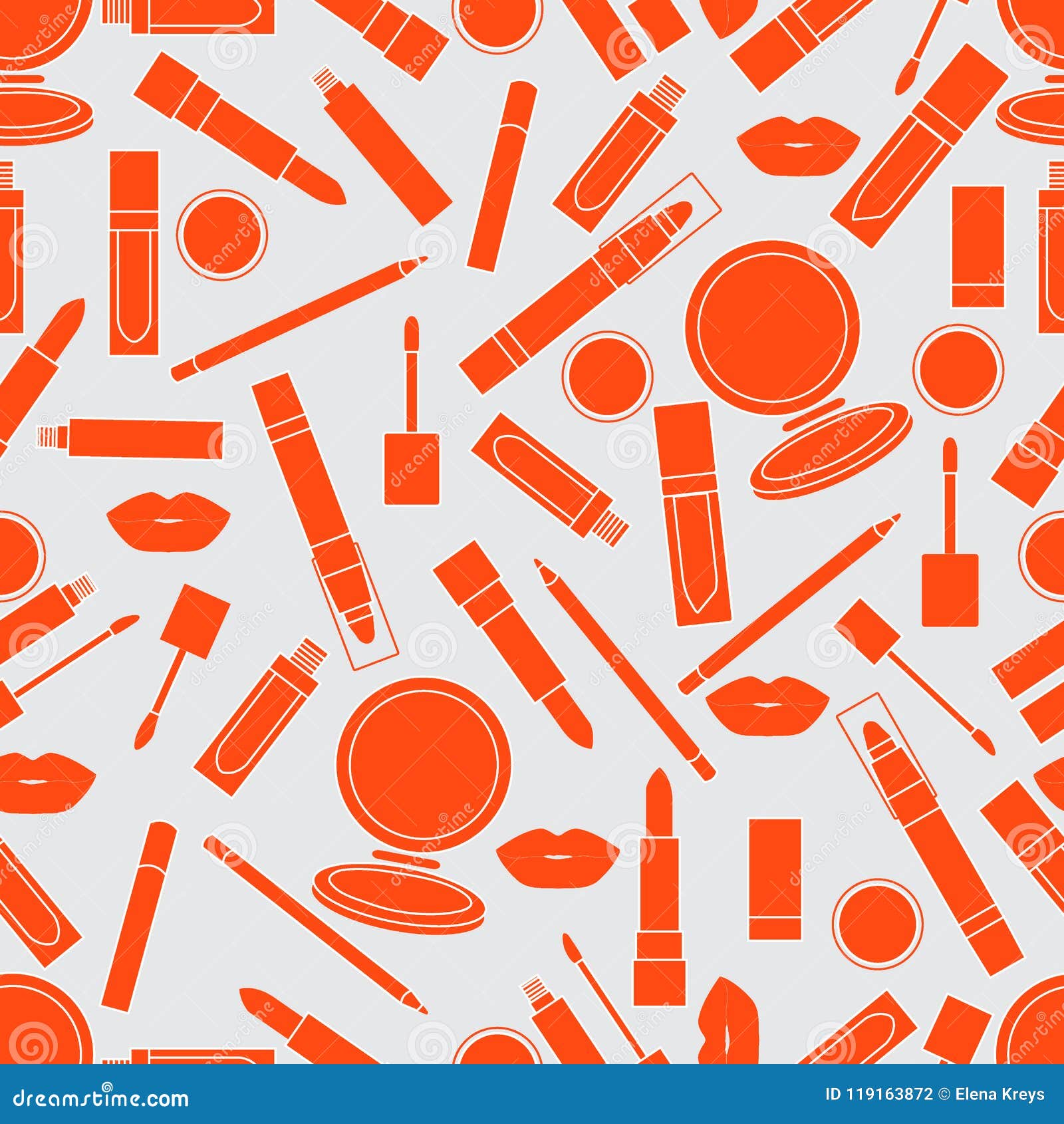Seamless Pattern of Different Lip Make-up Tools. Glamour Fashion Stock ...