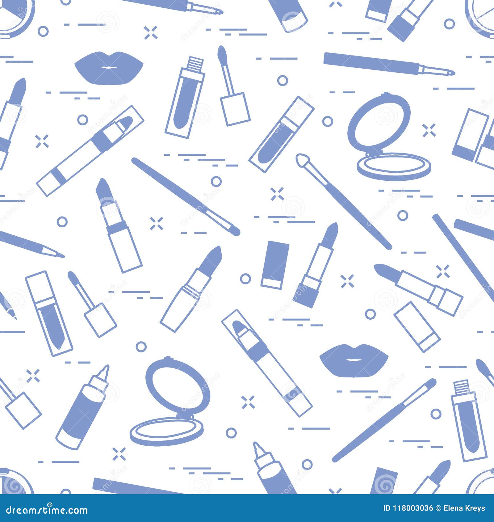 Seamless Pattern of Different Lip Make-up Tools. Vector Illustration of ...