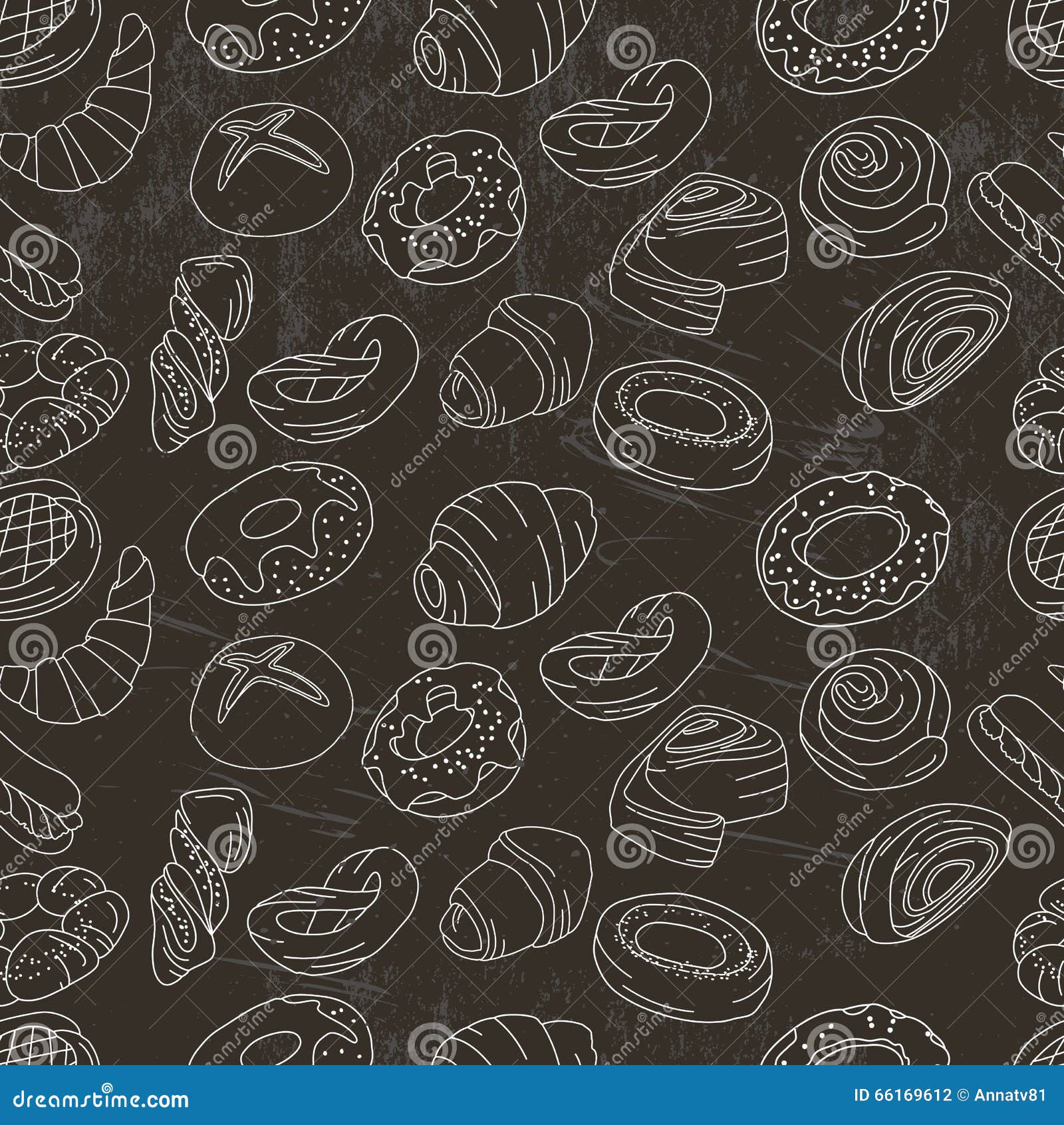 Seamless Pattern with Different Pastry. Stock Illustration ...
