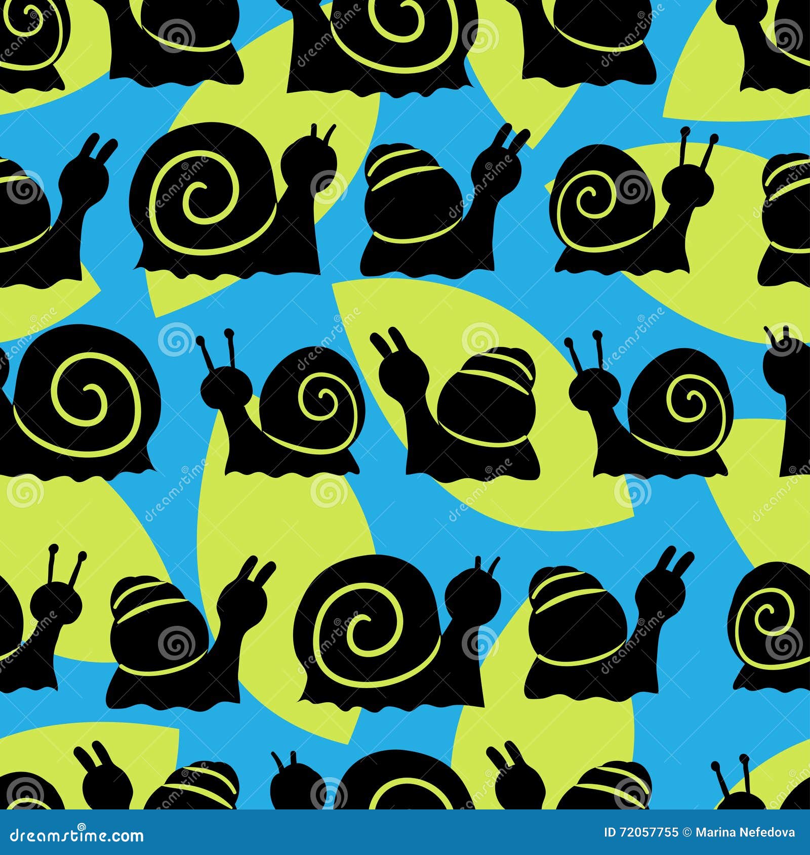 Seamless Pattern with Different Snails Stock Illustration ...