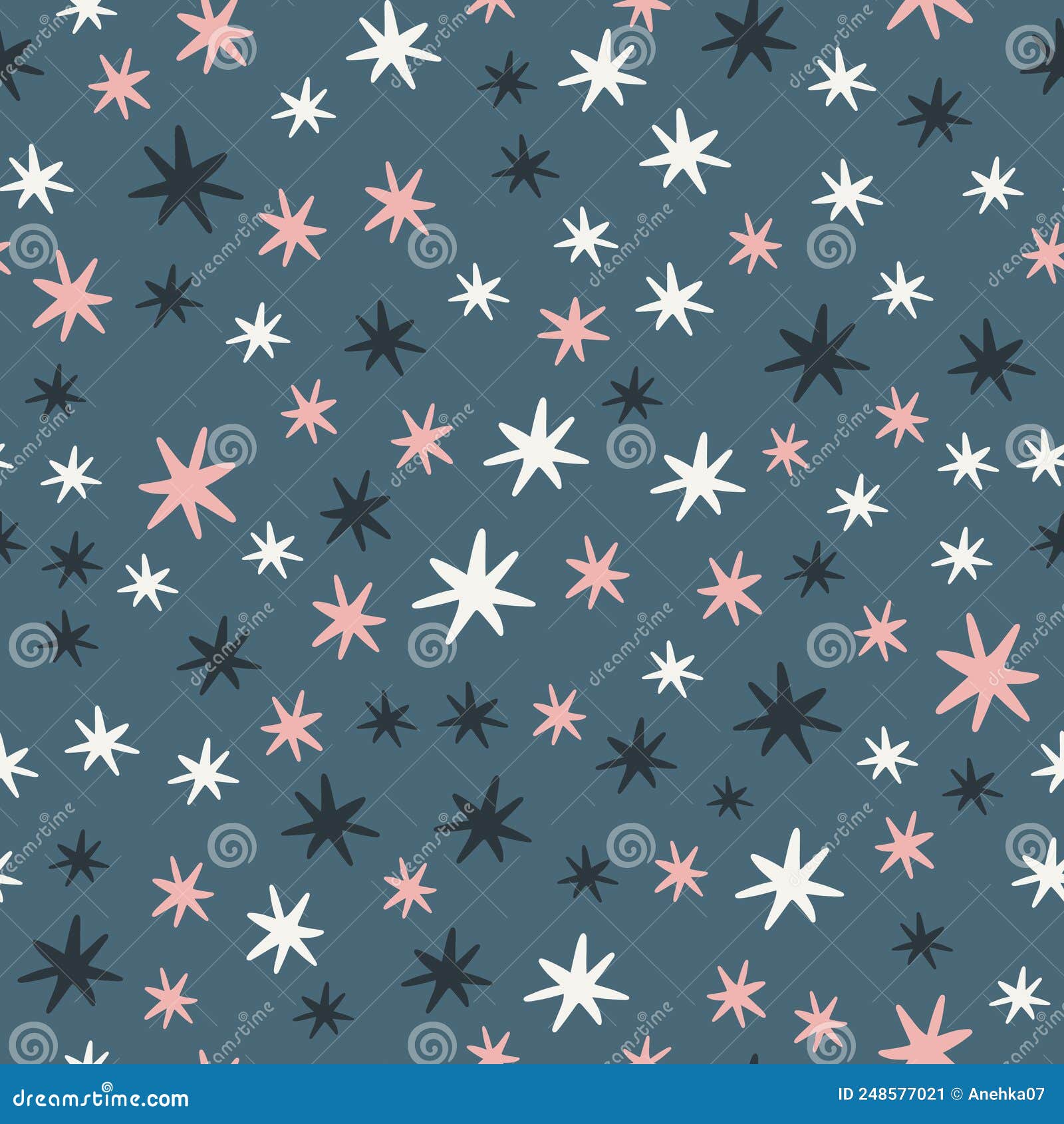 Seamless Pattern with Different Stars. Creative Kids Texture for Fabric ...