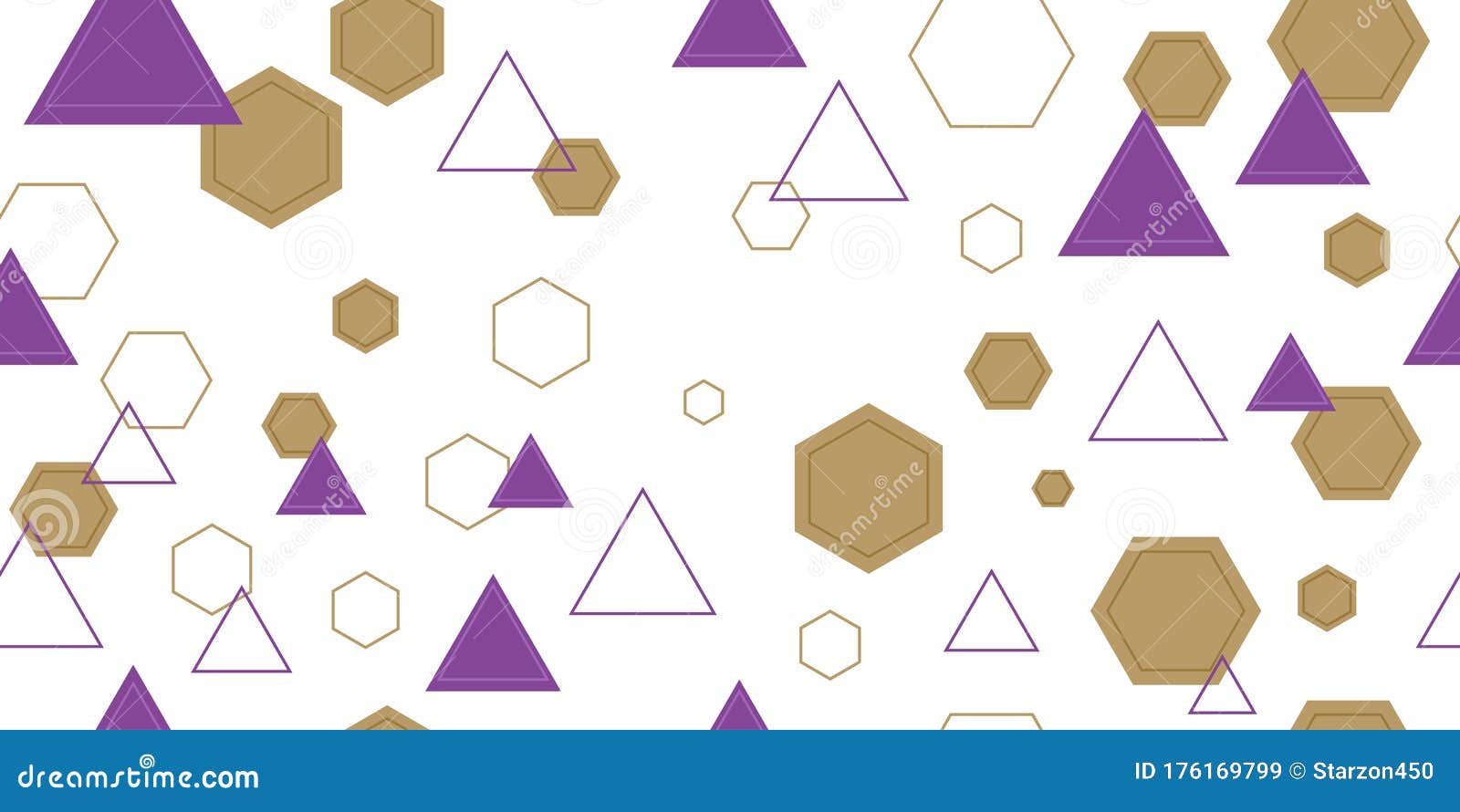 Seamless Pattern from Different Triangles and Hexagons. Cropped Shapes ...