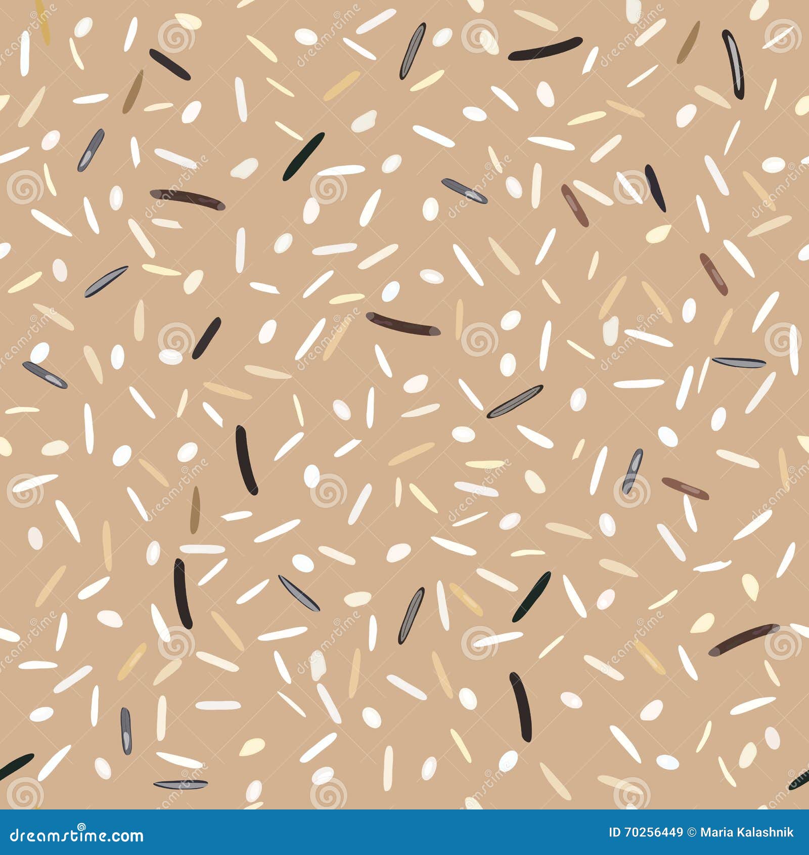 Seamless Pattern Different Types of Rice. Stock Vector - Illustration ...