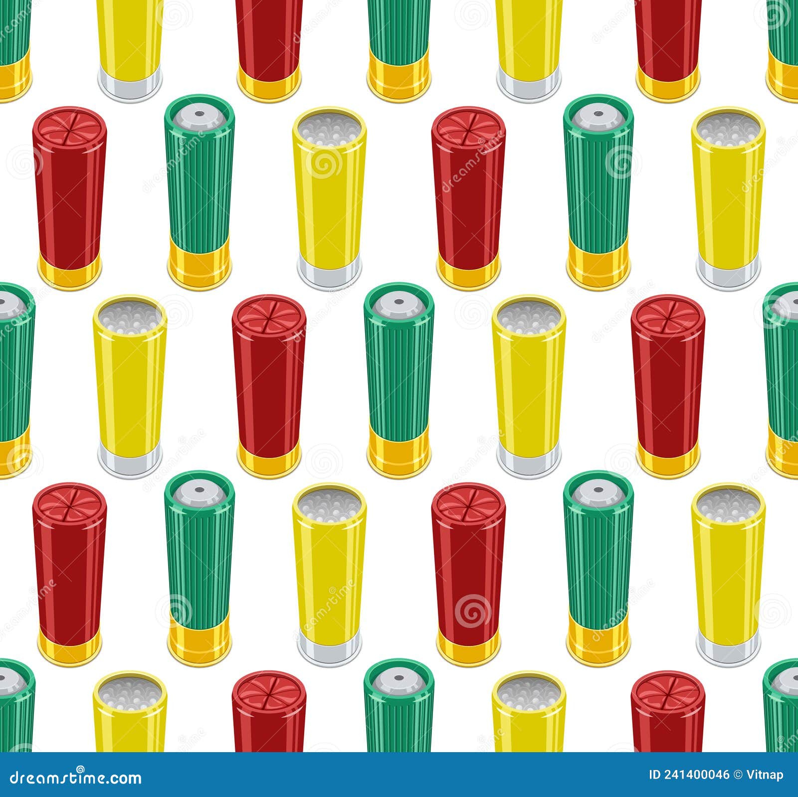 Seamless Pattern with Different Types of Shotshells. Vector Decorative ...