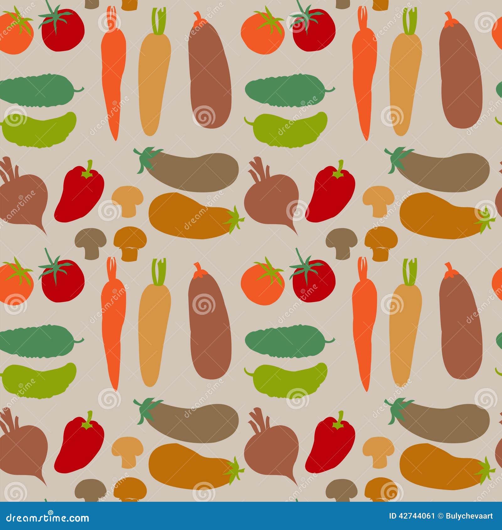 Seamless Pattern with Different Vegetables Stock Vector - Illustration ...