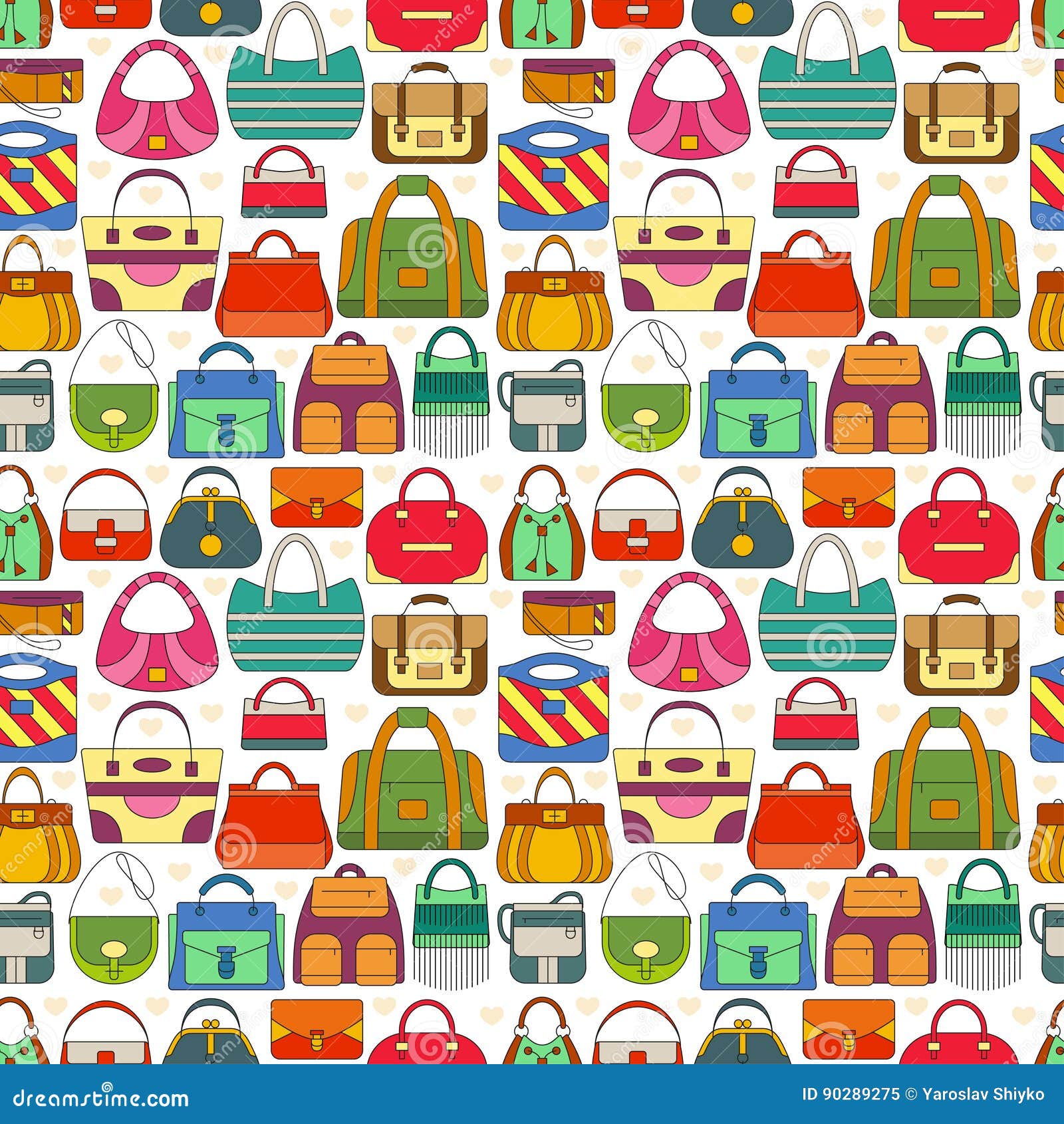 Seamless Pattern with Different Women Bags Stock Vector - Illustration ...