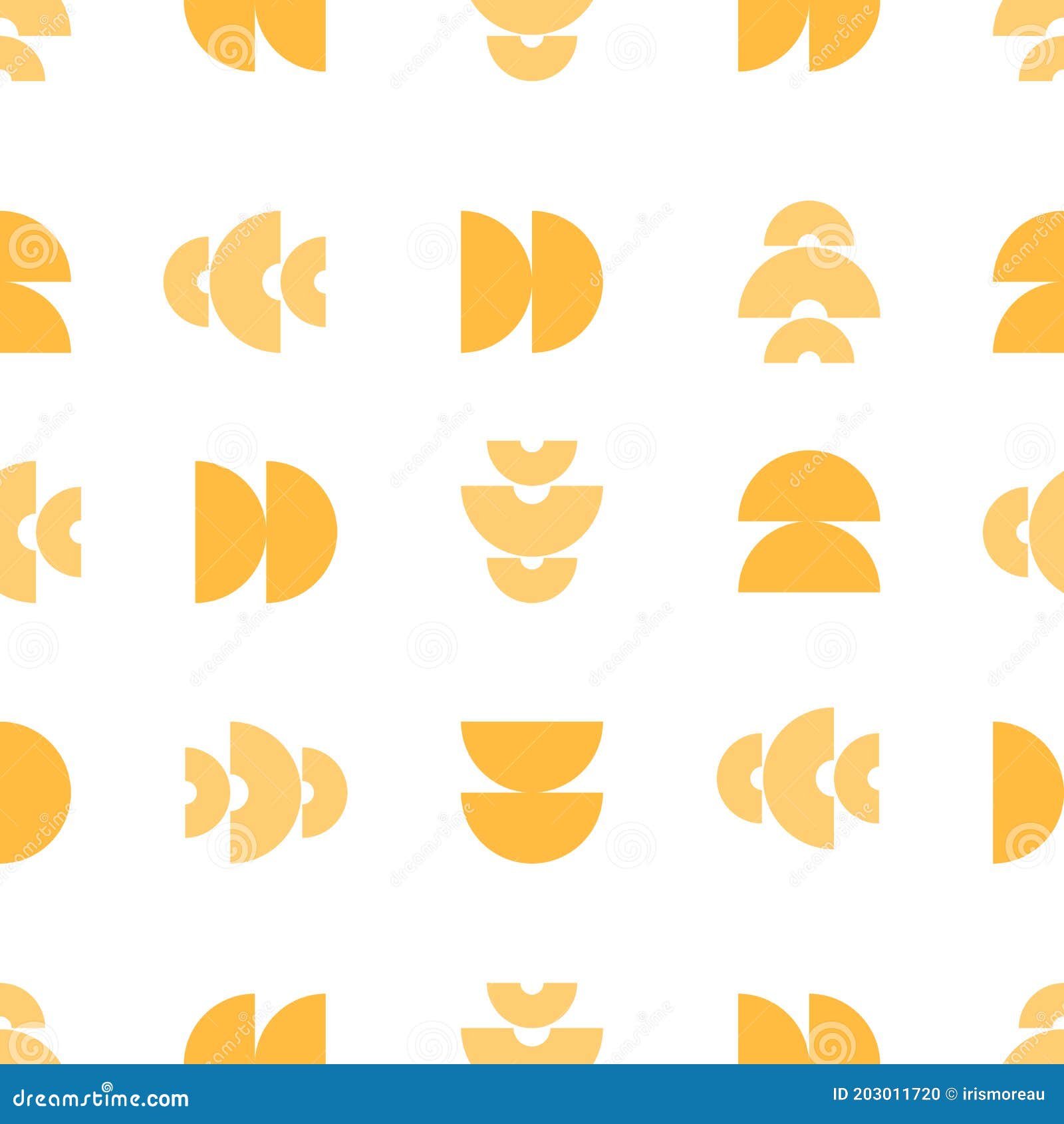 The Seamless Pattern with Different Yellow Semicircles Stock Vector ...