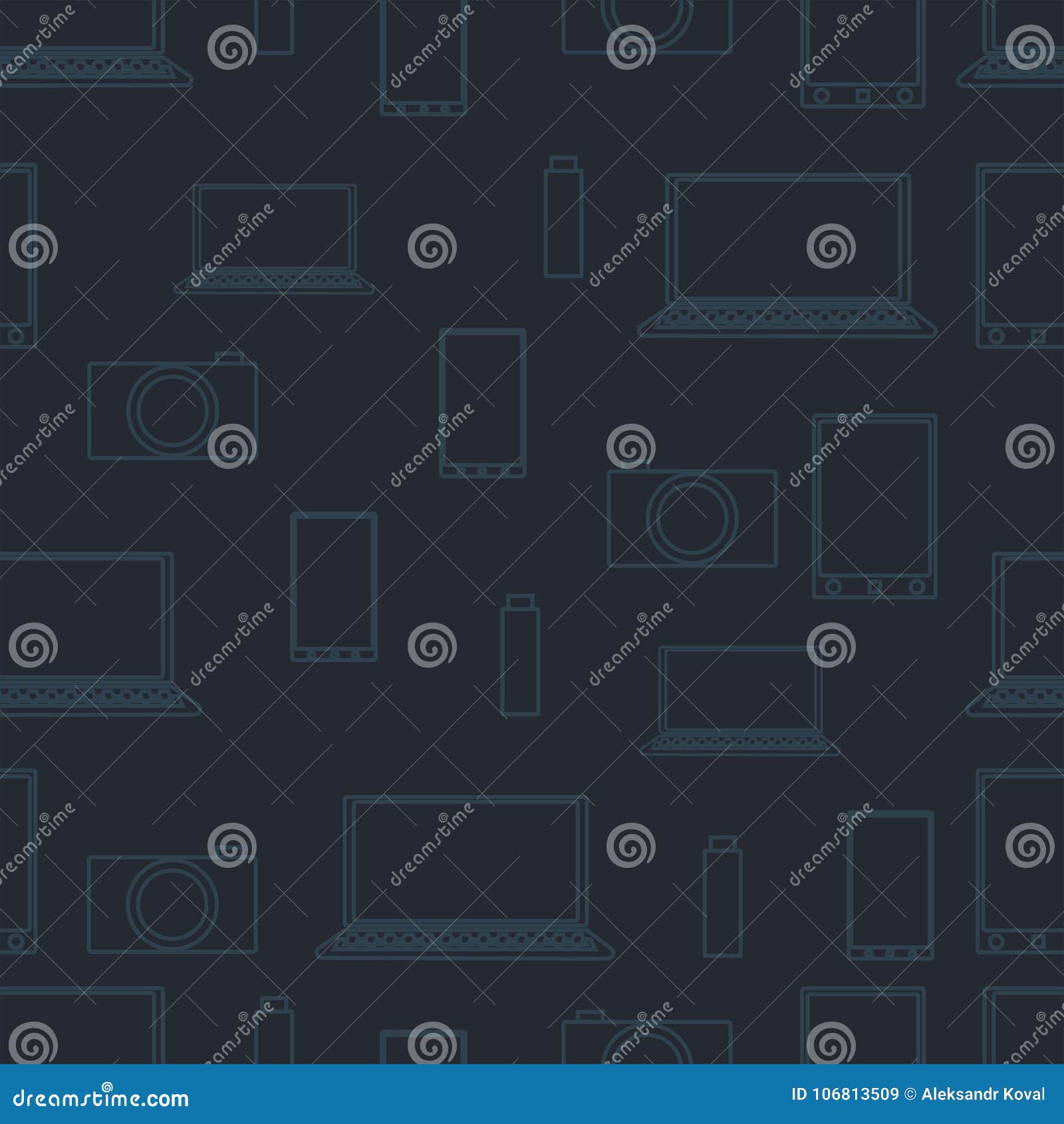 Seamless Pattern from Digital Electronics. Stock Vector - Illustration ...