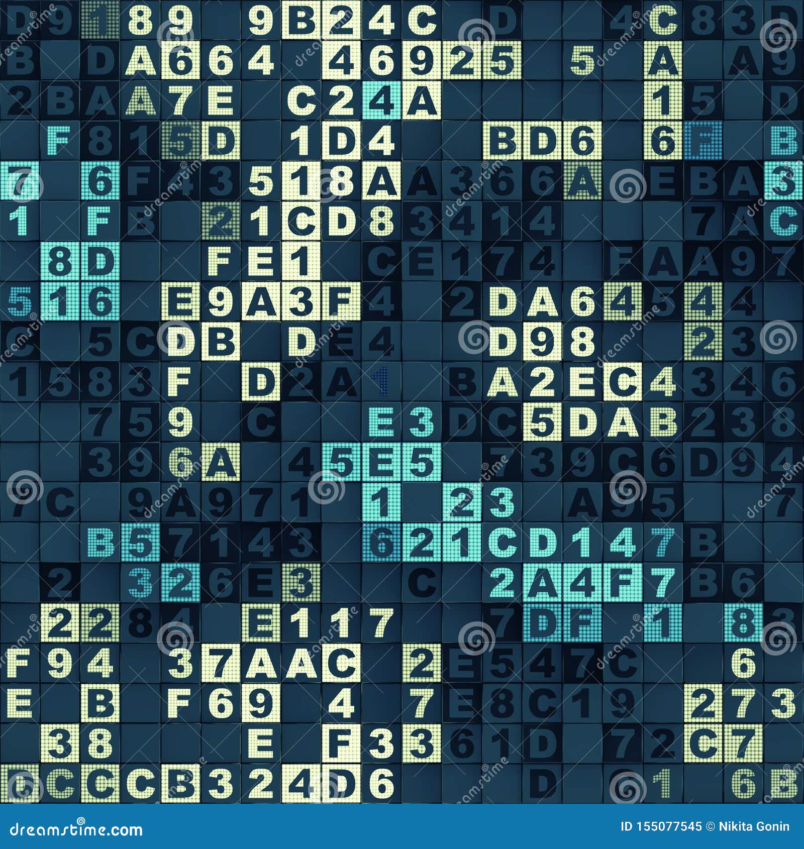 Seamless Pattern of Digital HEX Code 3D Render Stock Illustration ...