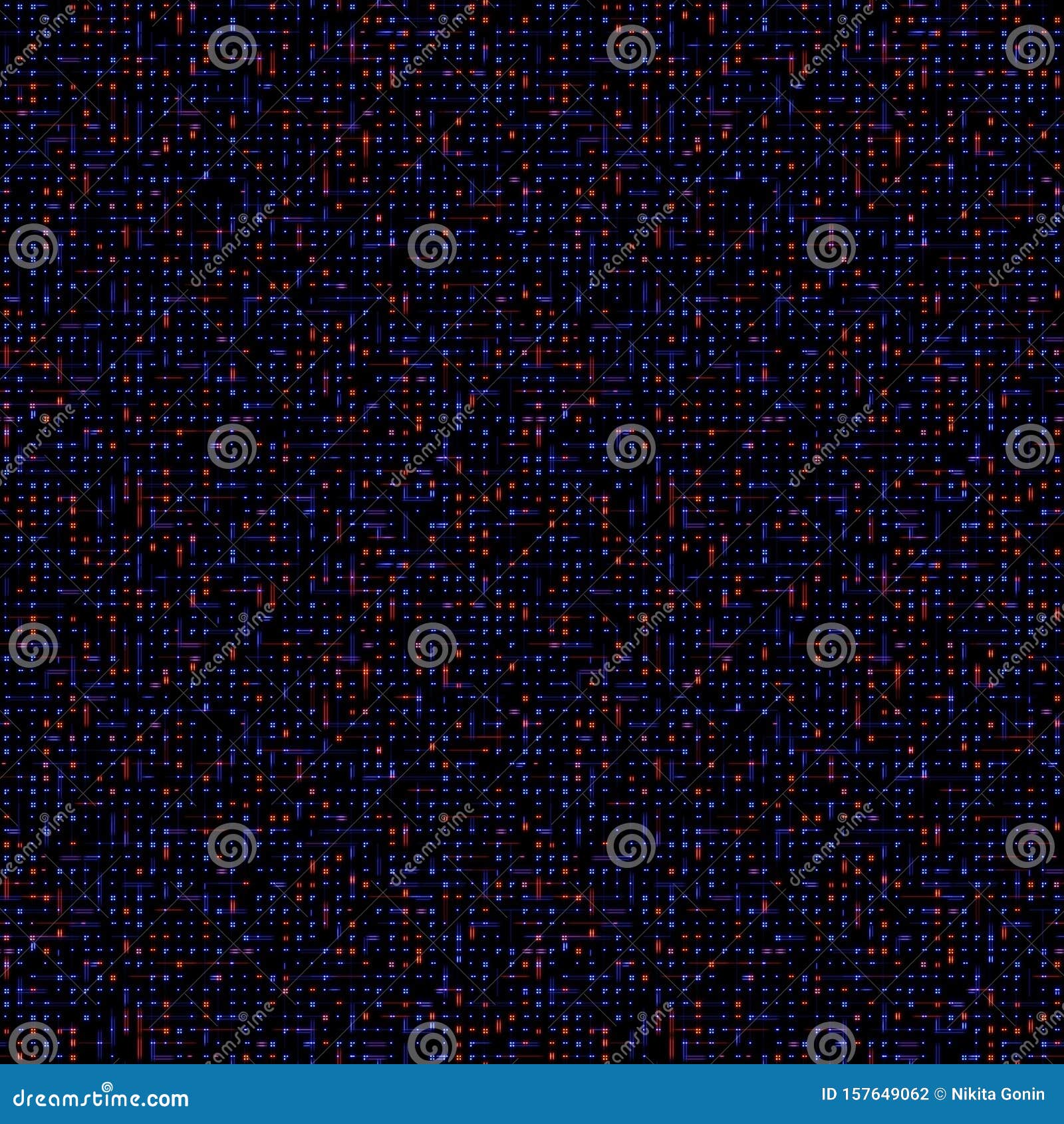 Seamless Pattern of Digital Technical Grid with Squares and Lines Stock ...