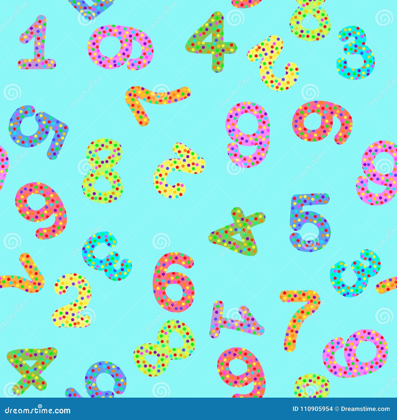 Seamless Pattern with Digits with Numbers Stock Illustration ...