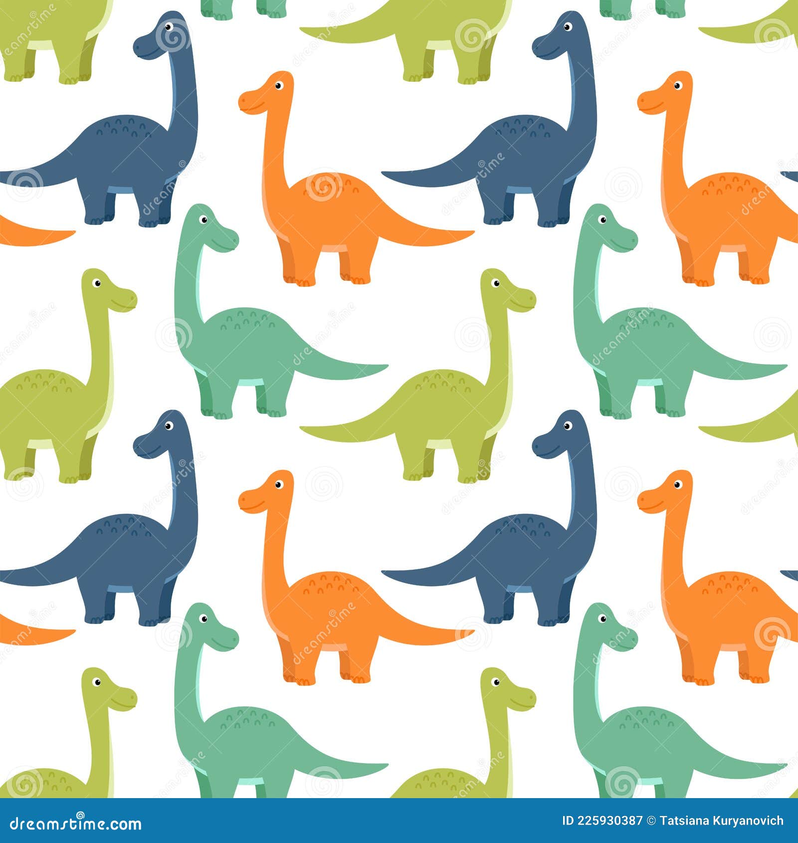 Pattern With Dinosaurs Illustration Tyrannosaurus Vector Silhouette ...