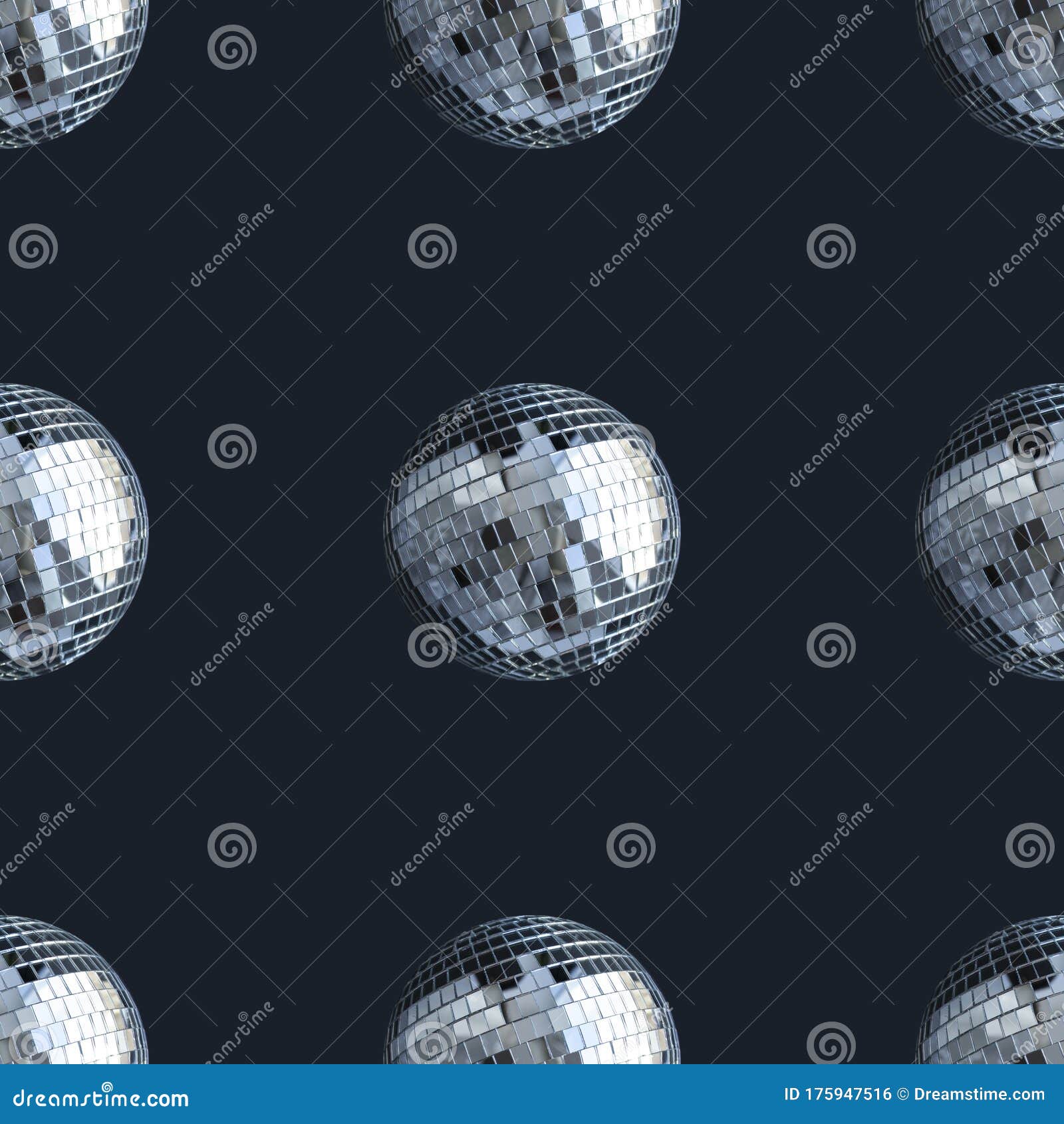 Seamless Pattern with Disco Balls. Photo Collage. Disco Background ...