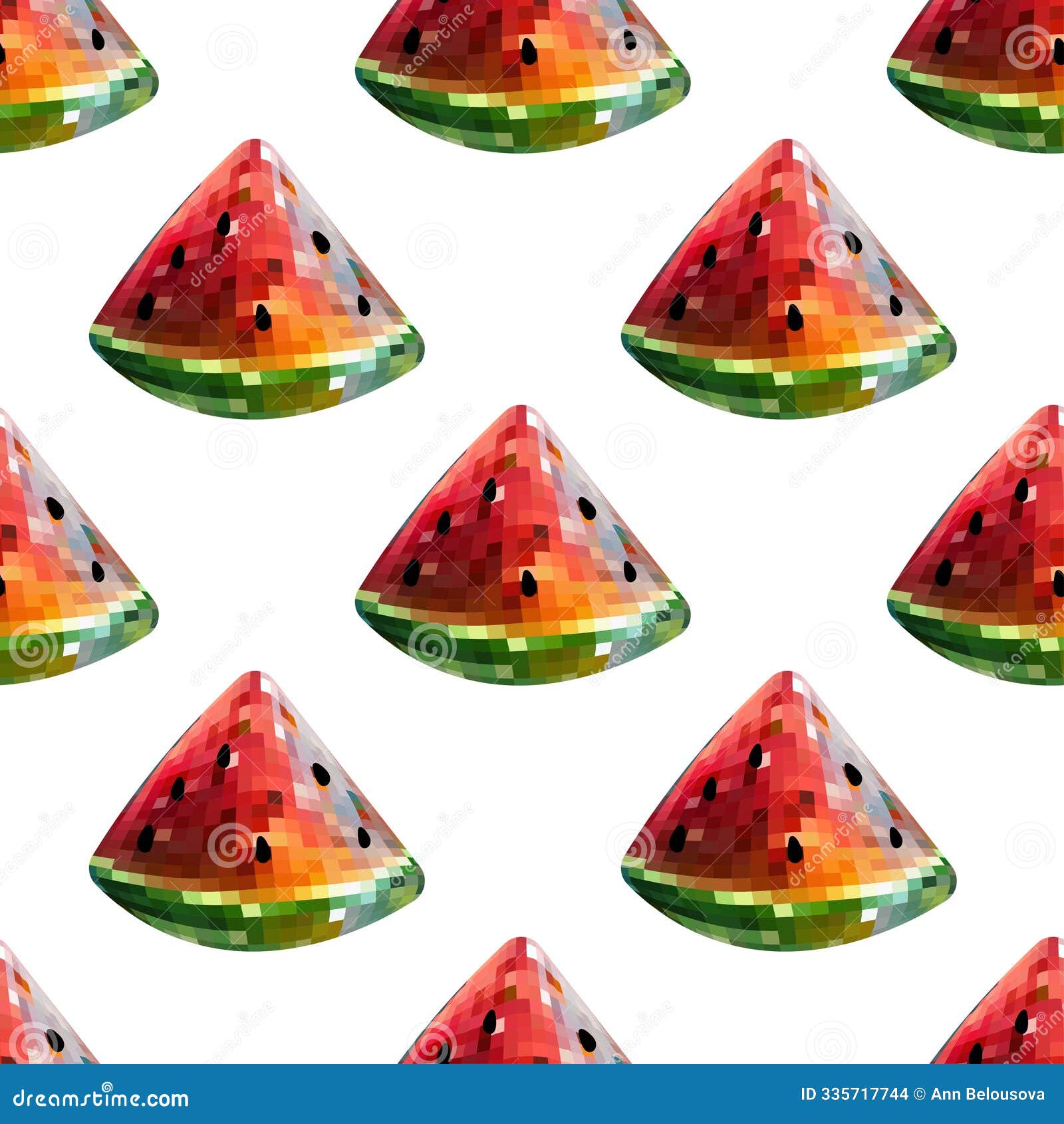 Seamless Pattern Disco Mirror Ball Slice Watermelon. Mosaic Style Stock ...