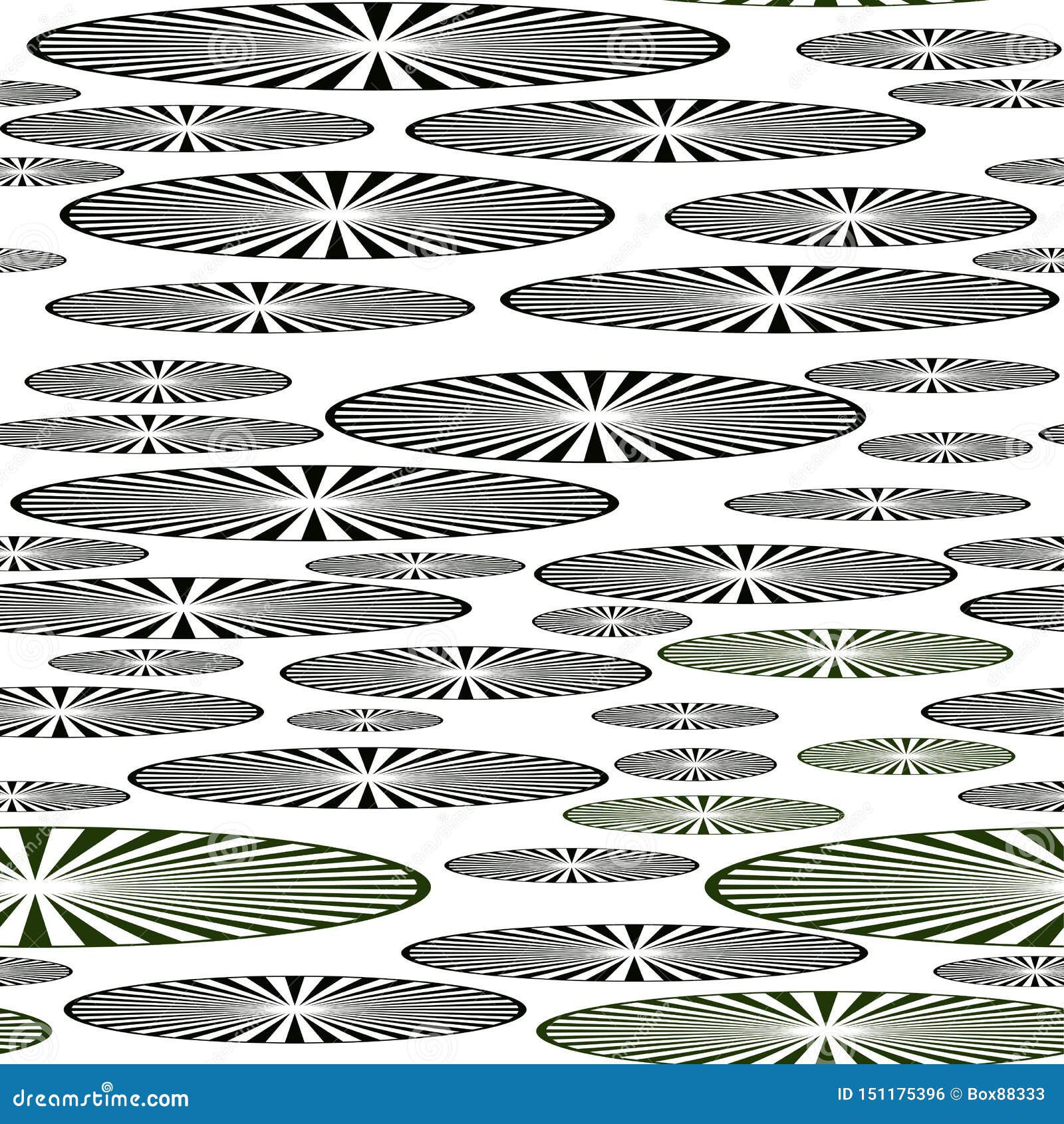 Seamless Pattern of Disks in the Form of an Ellipse with Radial Lines ...