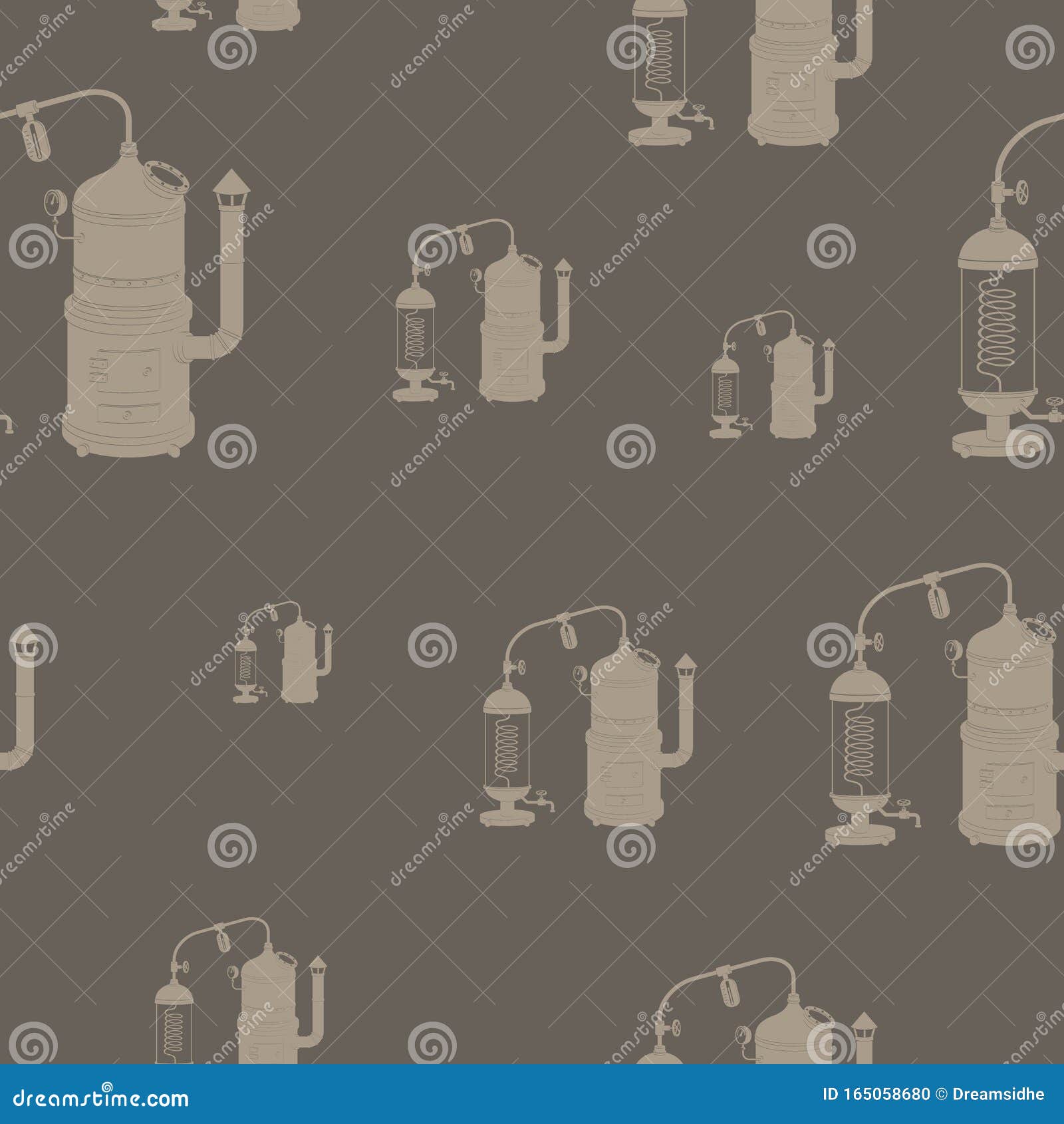 Vintage Distillation Apparatus Sketch. Moonshining Vector Illustration ...