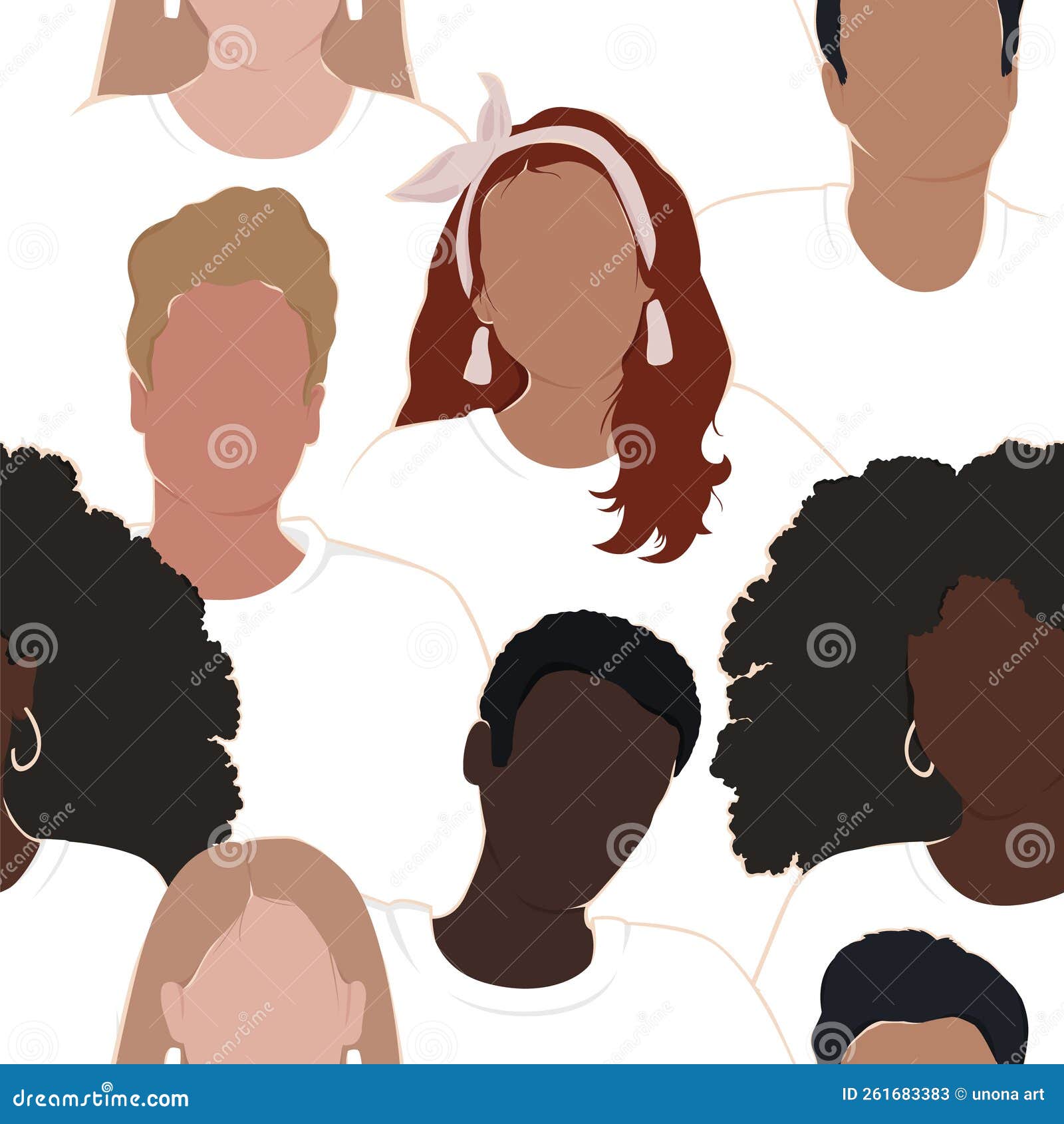 Seamless Pattern of Diverse People. Flat Modern Vector Stock Vector ...