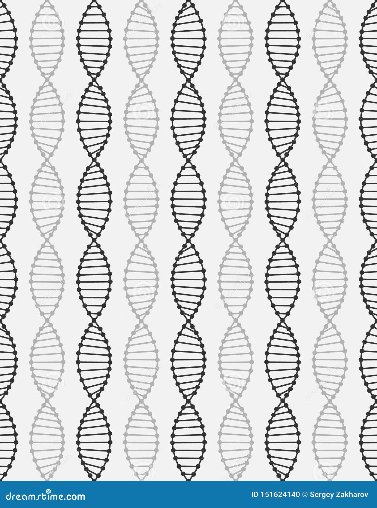 Seamless Pattern of a DNA Molecule are Arranged Vertically. Black Lines ...