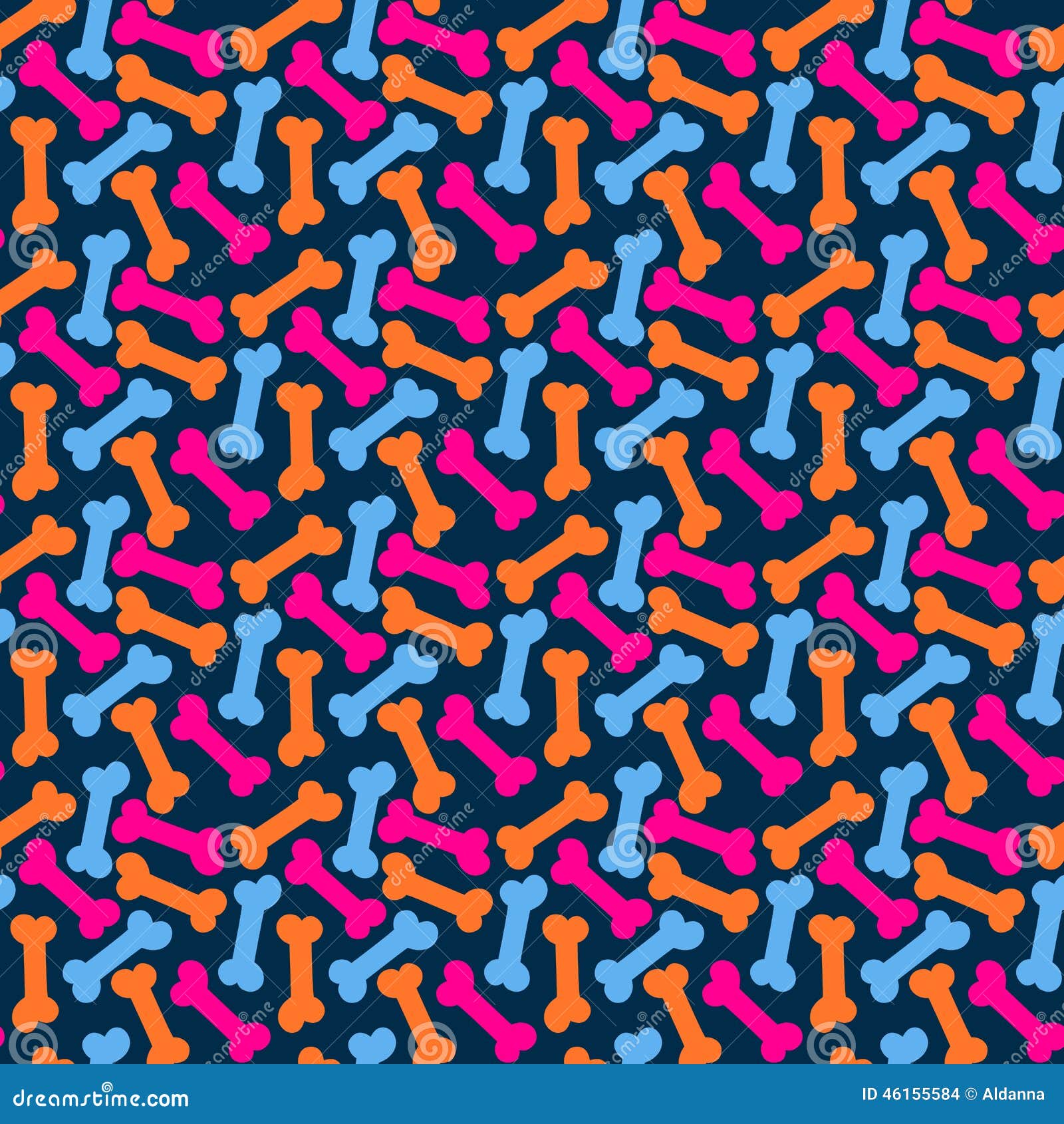Seamless Pattern With Dog Bone Stock Vector - Image: 46155584