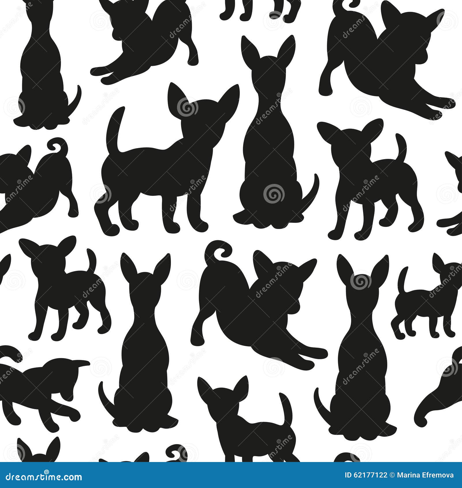 Seamless Pattern with Dog Silhouettes. Stock Vector - Illustration of ...