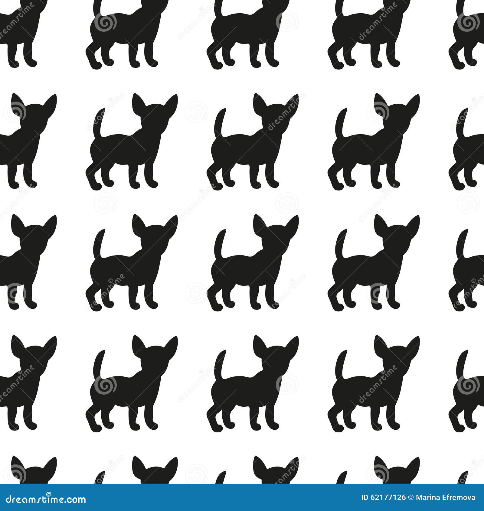 Seamless Pattern with Dog Silhouettes. Stock Vector - Illustration of ...