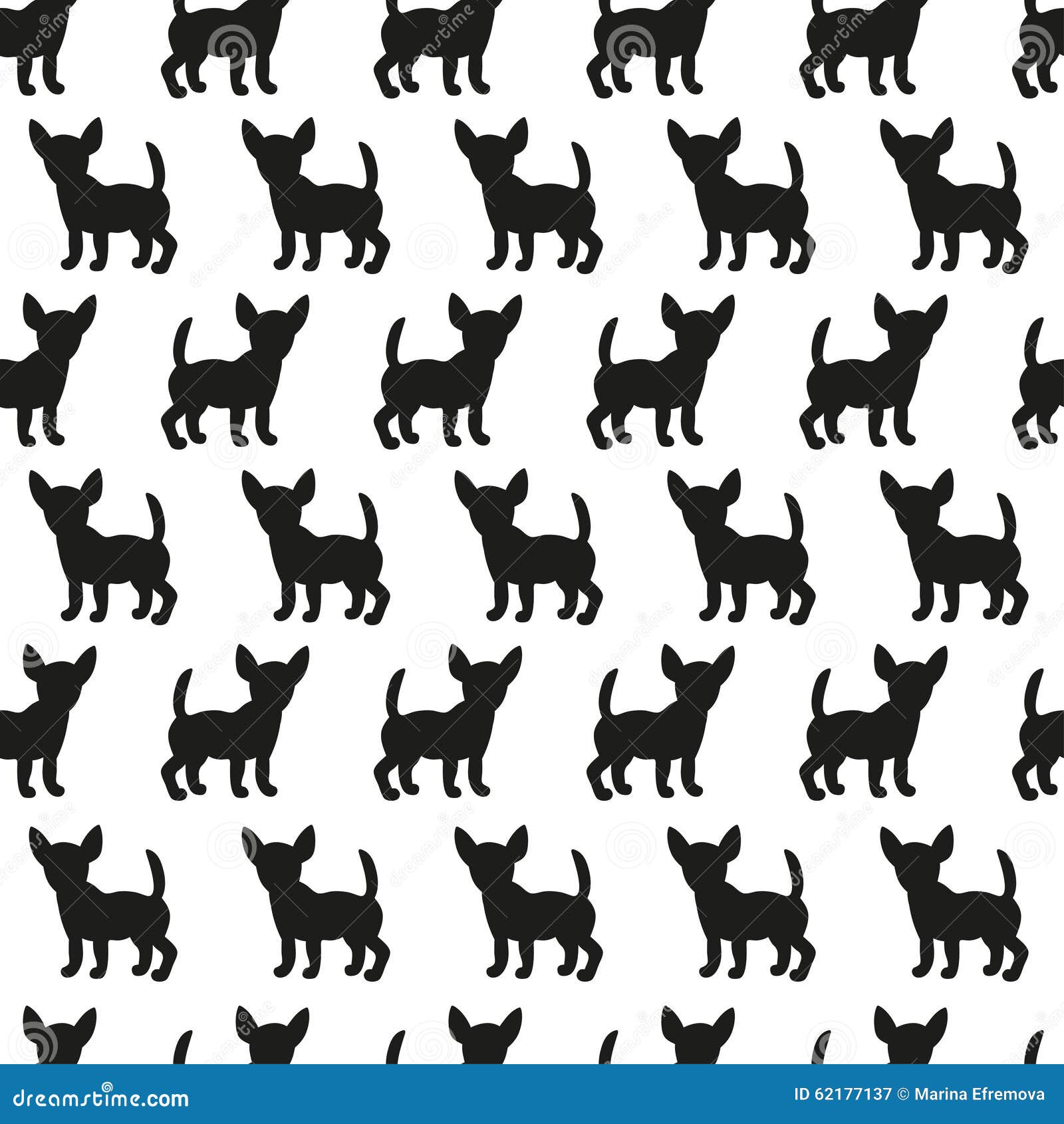 Seamless Pattern with Dog Silhouettes. Stock Vector - Illustration of ...