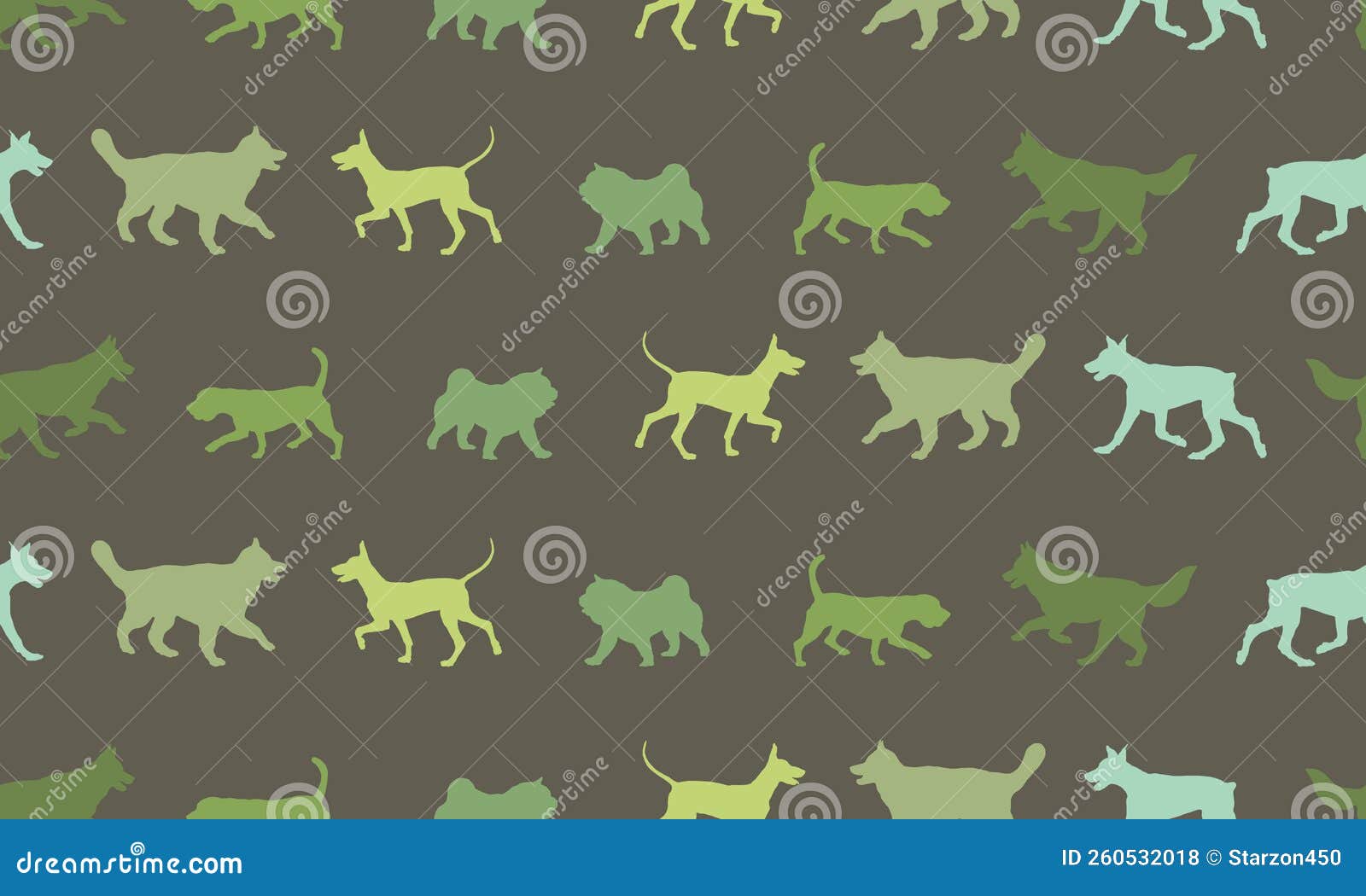 Seamless Pattern. Dogs Different Breeds in Various Poses. Endless ...