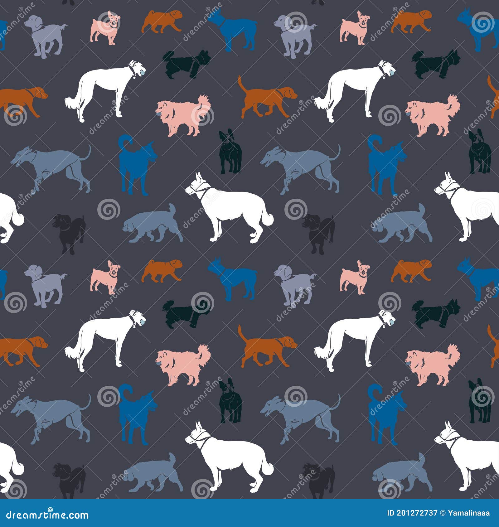 Pattern With Dogs. Seamless Texture. Vector Illustration ...