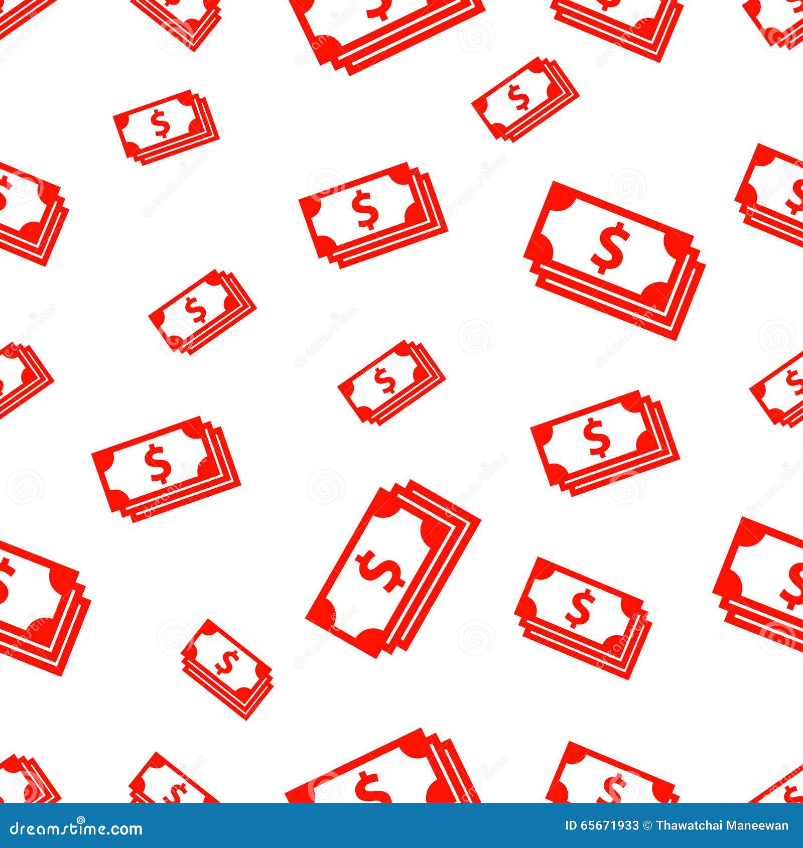 Seamless Pattern with Dollar Bill Stock Vector - Illustration of cash ...