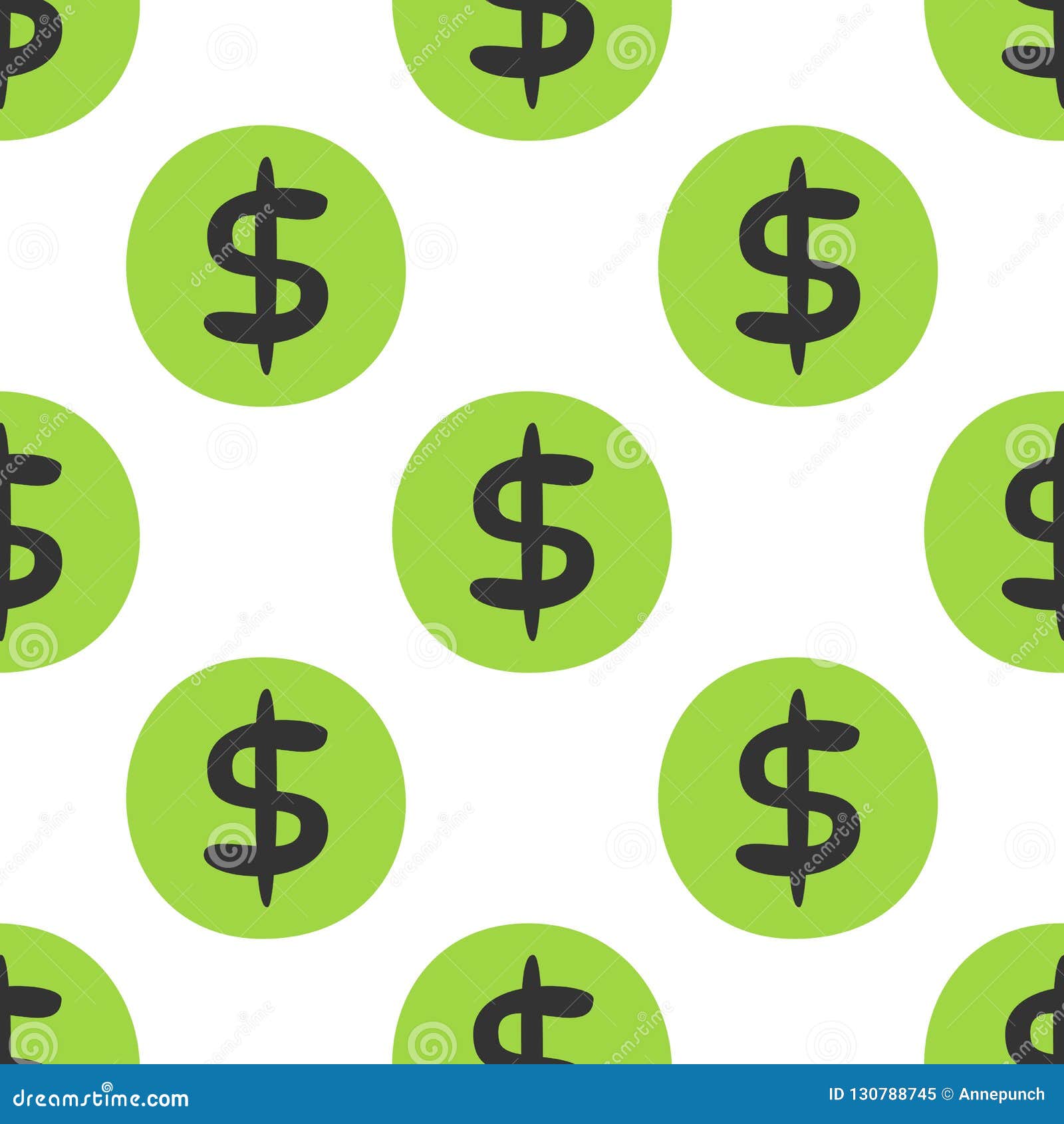 Seamless Pattern with Dollar Sign Drawn by Hand. Stock Vector ...