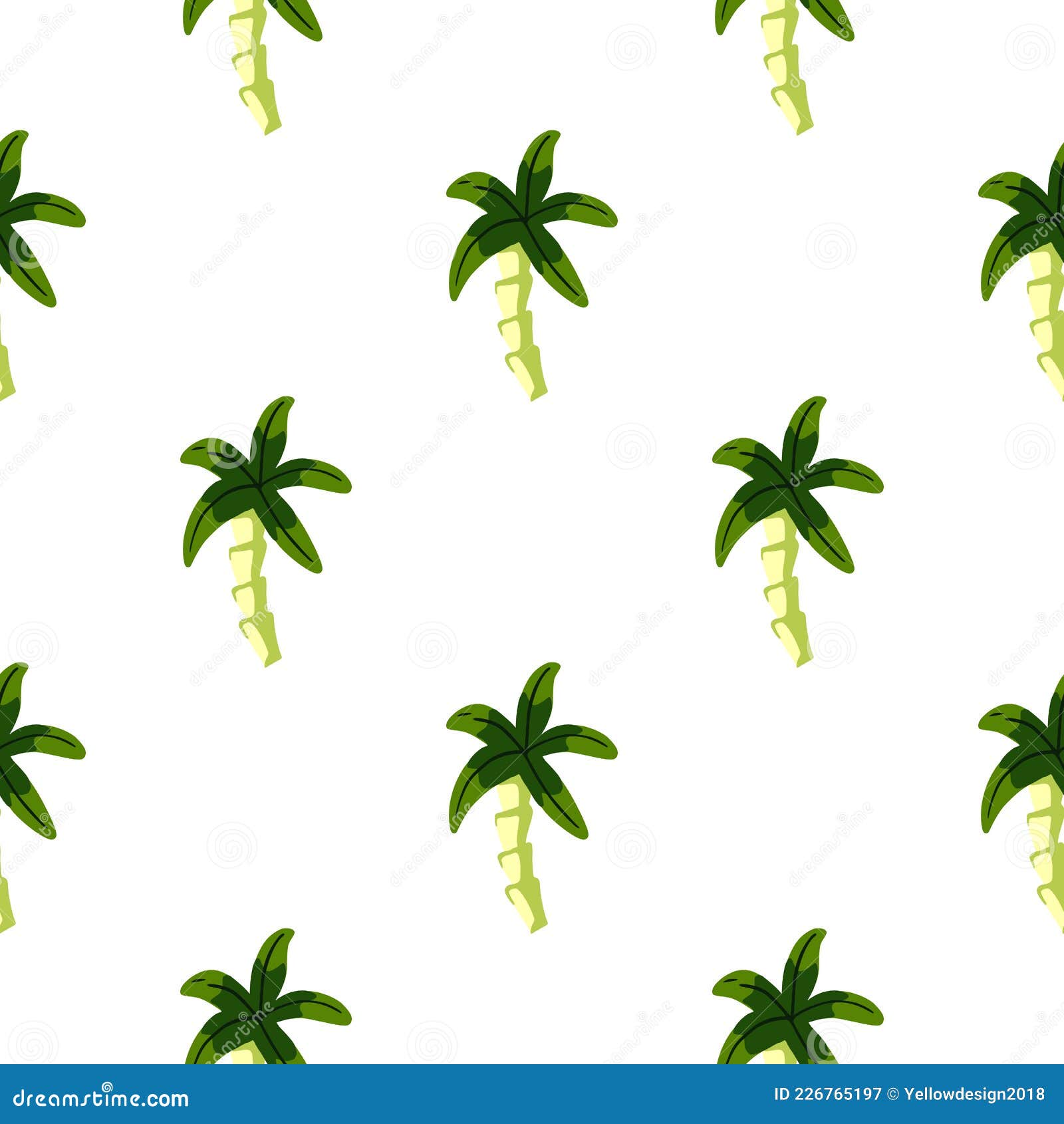 Seamless Pattern with Doodle Geometric Palm Tree Silhouettes Print ...