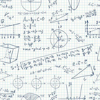 Seamless Pattern with Doodle Math Symbols Stock Vector - Illustration ...