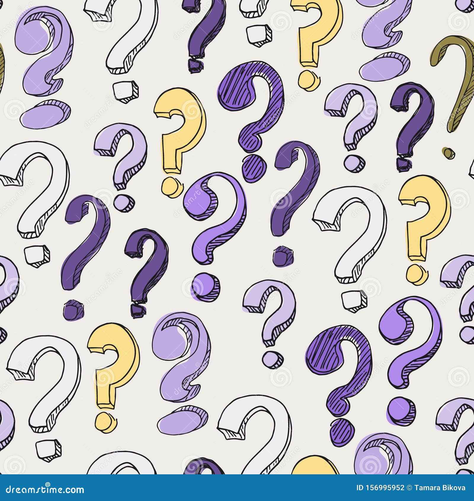 Seamless Pattern Doodle Questions Marks Set Stock Illustration ...