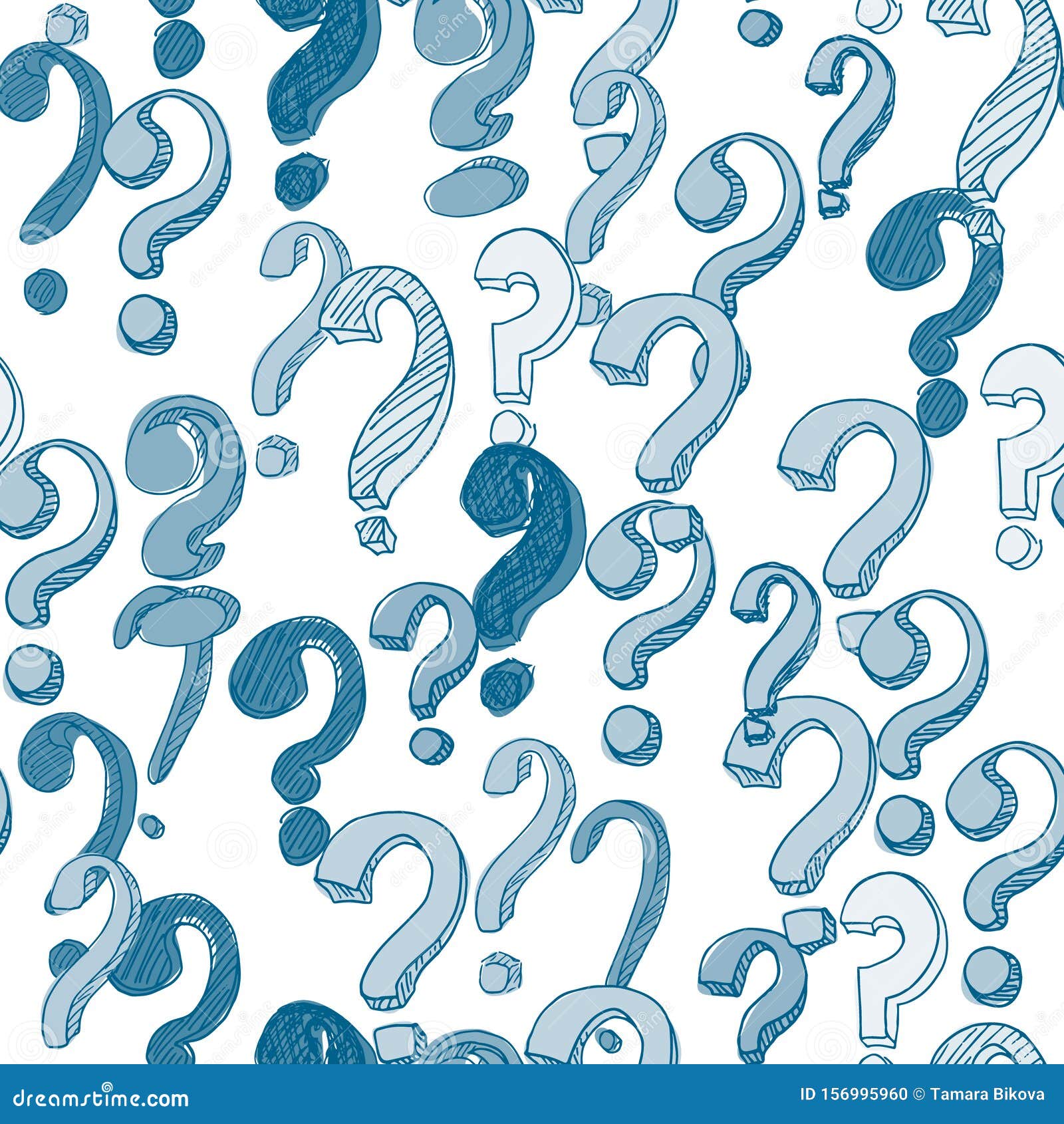 Seamless Pattern Doodle Questions Marks Set Stock Illustration ...