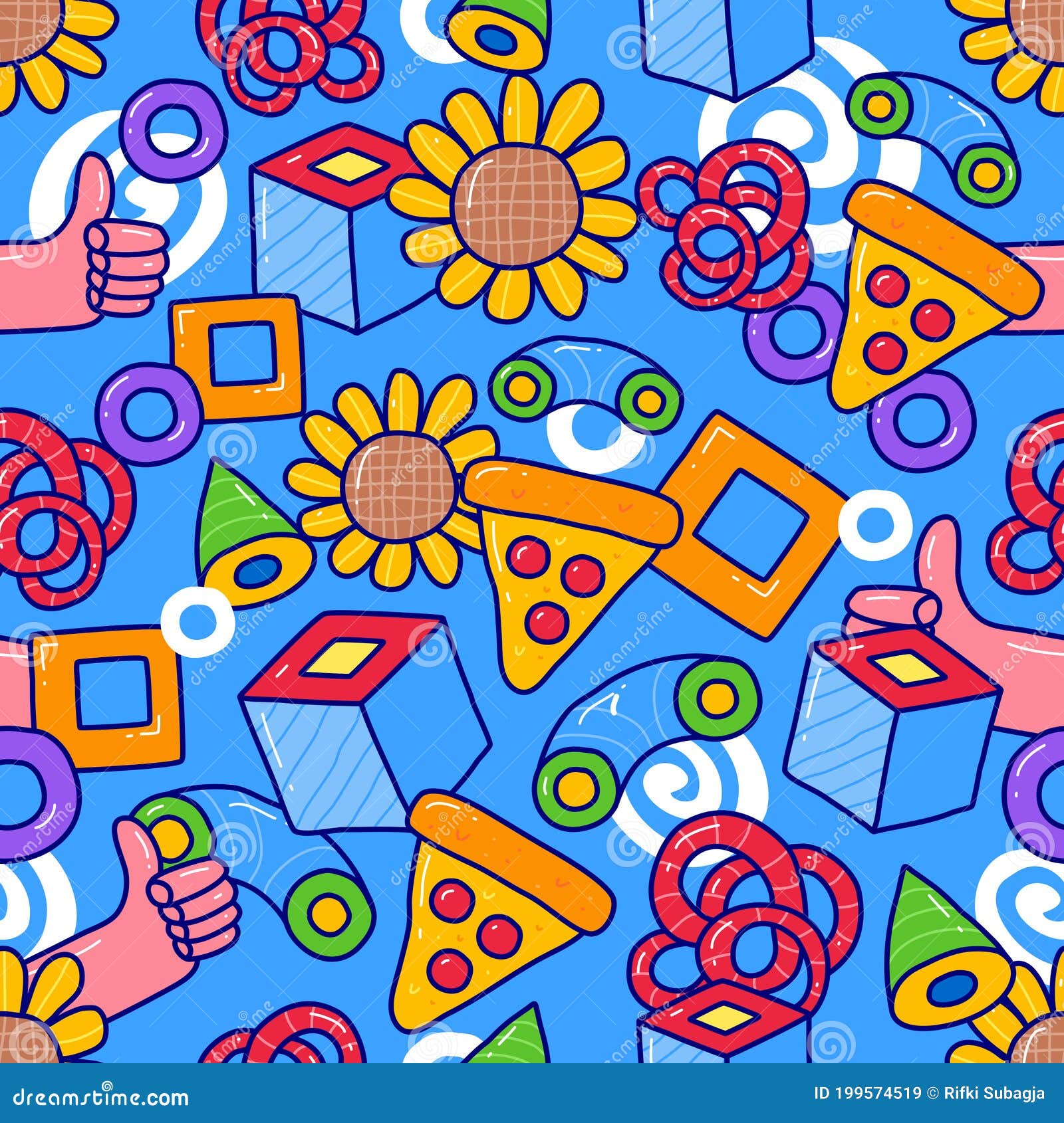 Seamless Pattern Doodle of Random Element. Can Use for Fabric Etc Stock ...