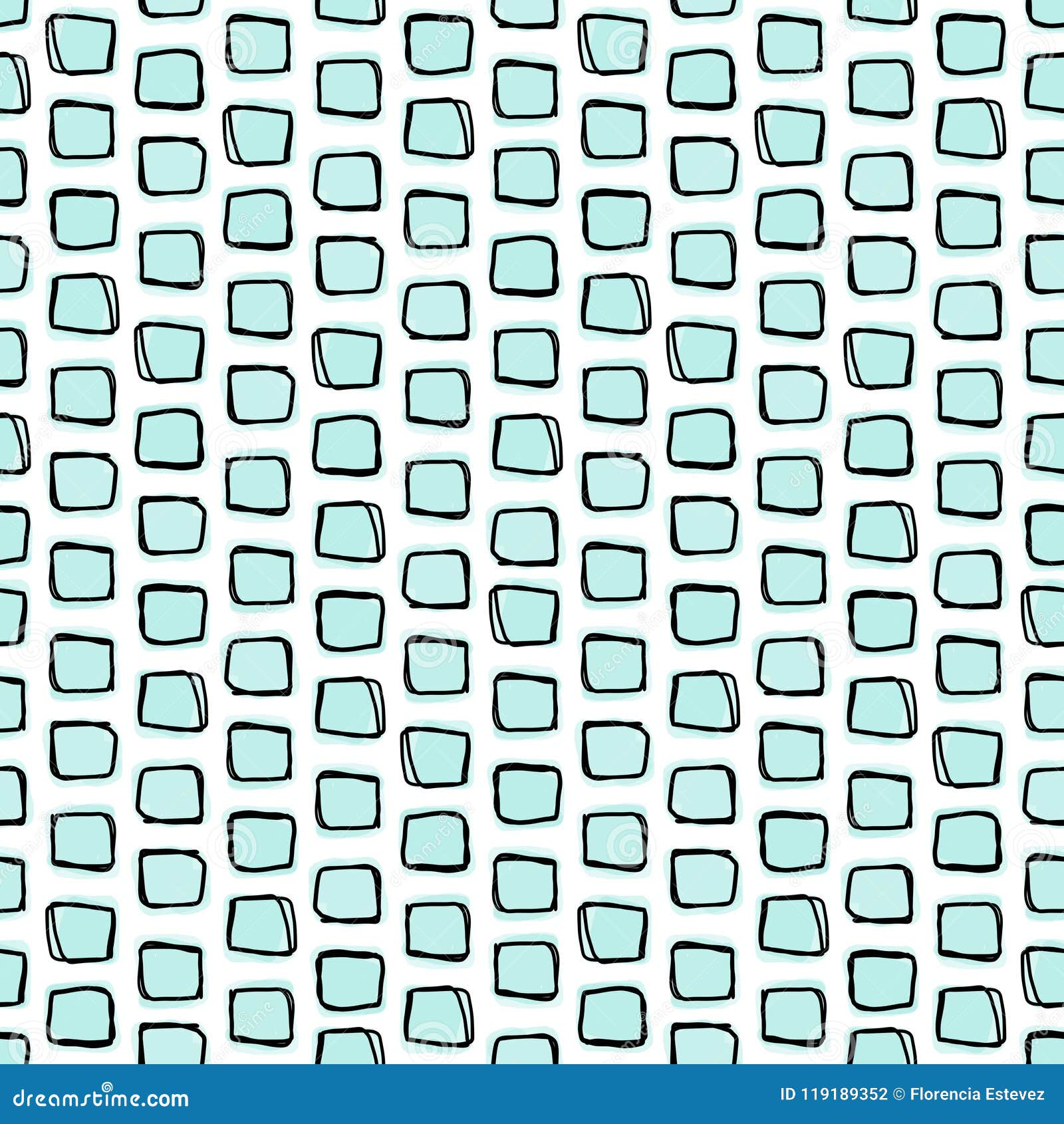 Seamless Pattern, Doodle Square Shapes. Stock Illustration ...