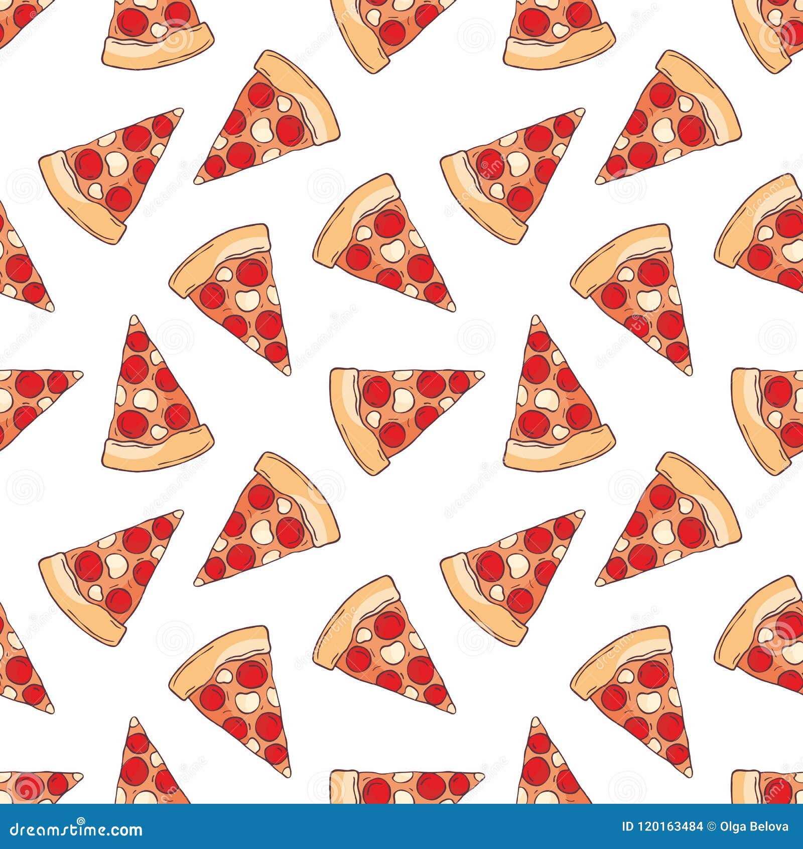 Sliced Pizza Seamless Pattern Stock Vector - Illustration of margherita ...