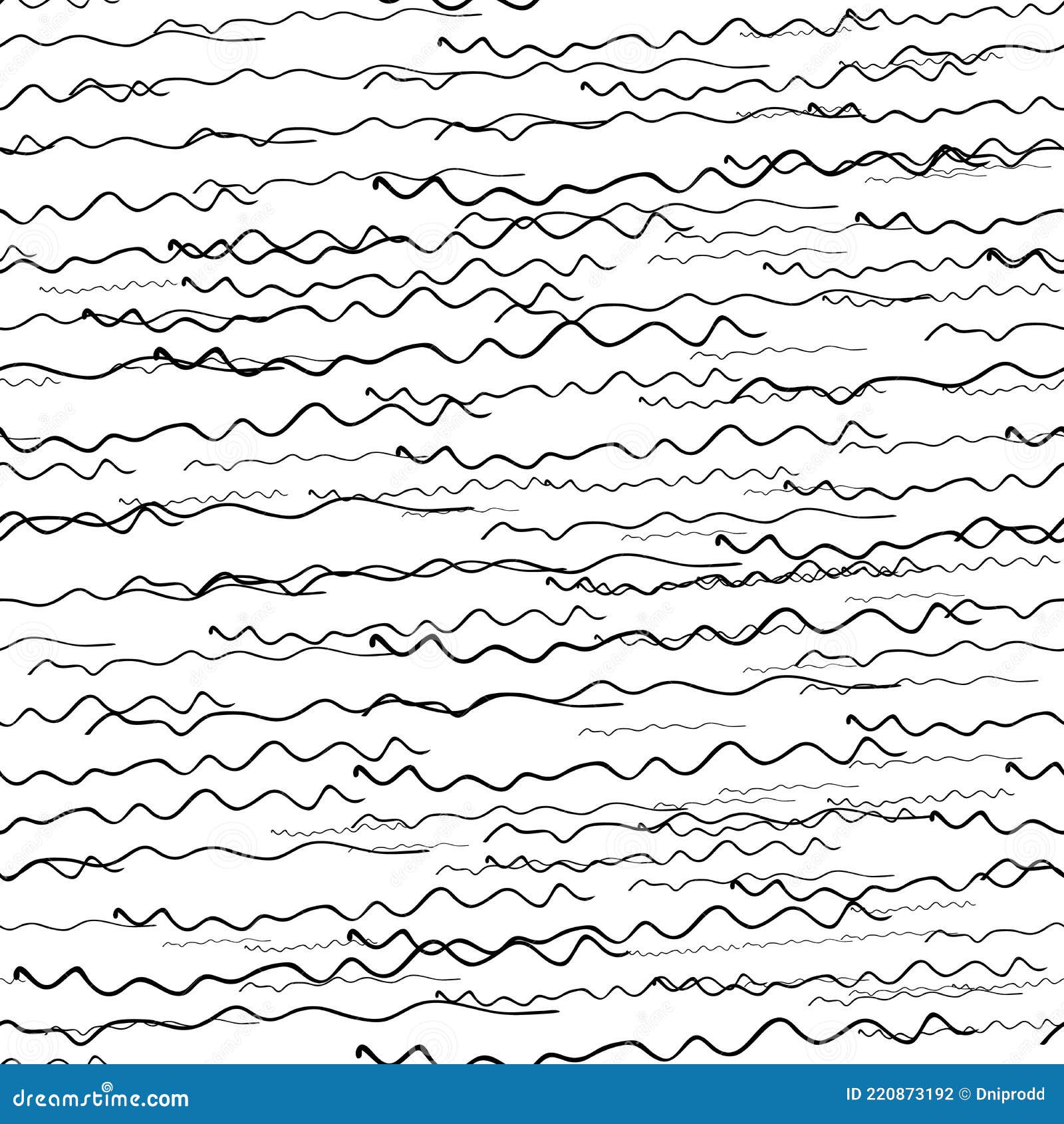 Seamless Pattern with Doodle Wavy Lines Stock Vector - Illustration of ...