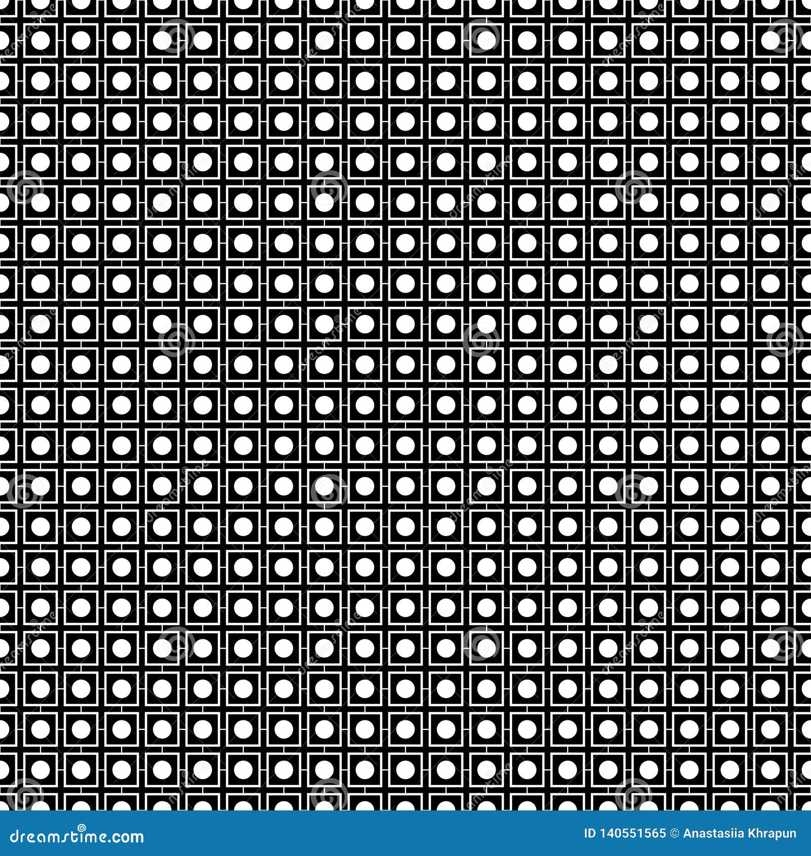 Seamless Pattern of Dots and Squares. Geometric Background Stock Vector ...
