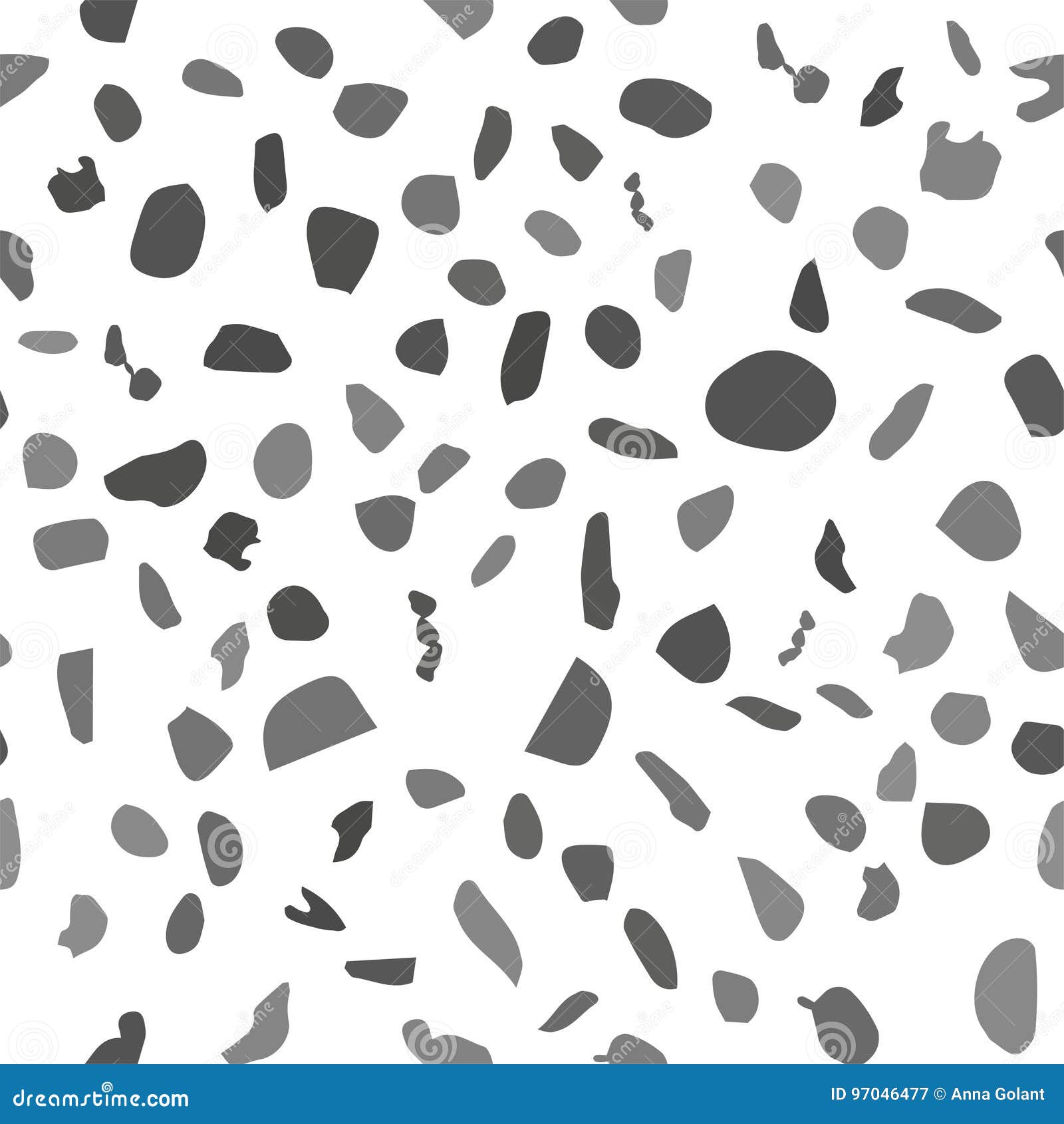Seamless Pattern with Dots, Uneven, Irregular Circles, Spots, Vector ...