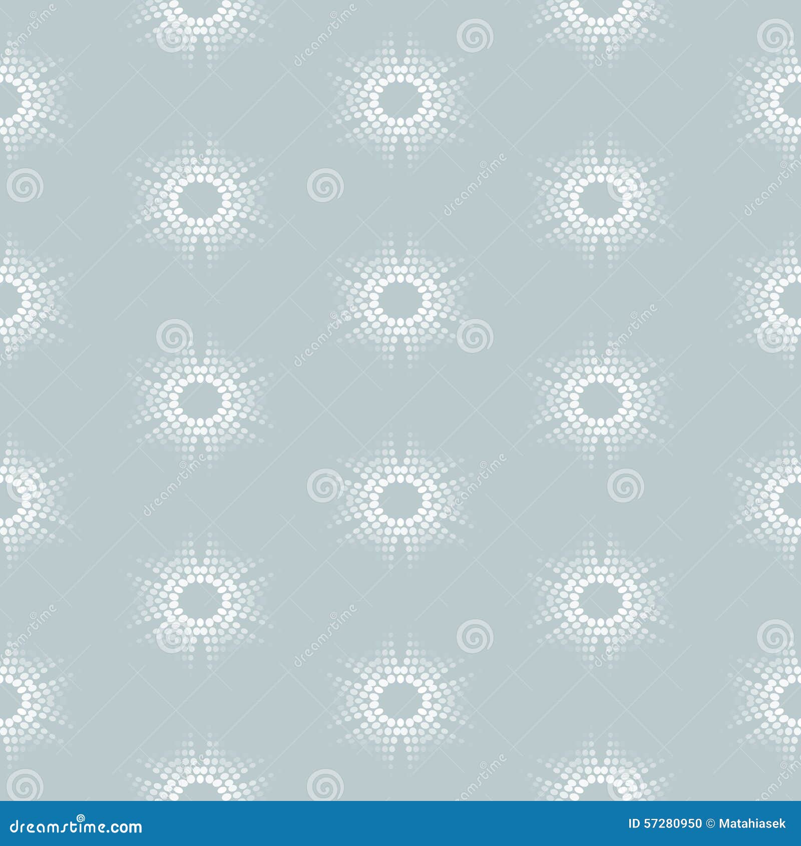 Seamless Pattern with Dotted Floral Ornament Stock Illustration ...