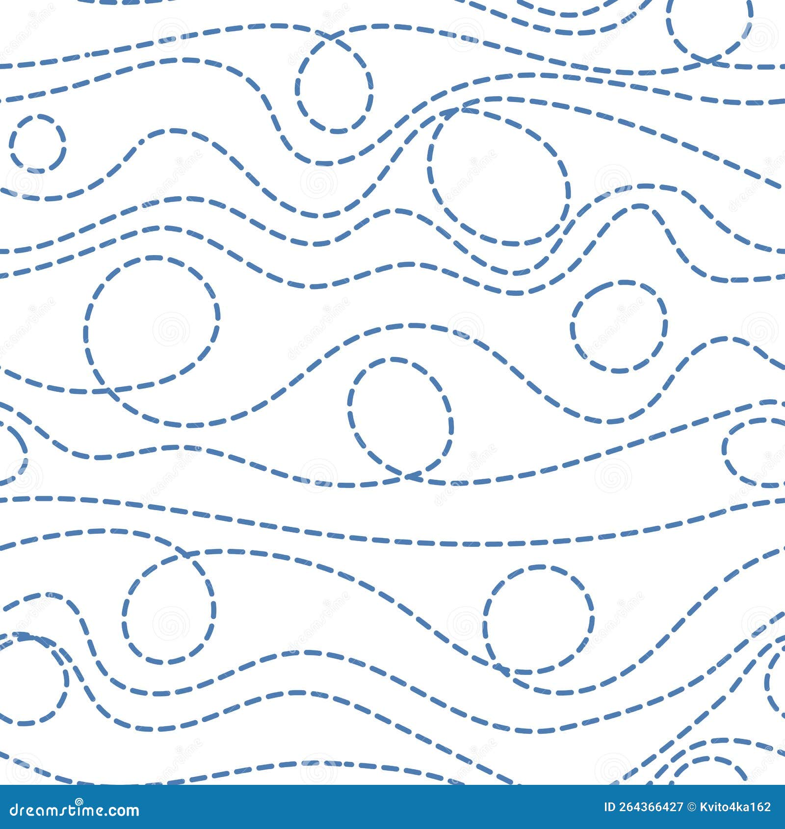 Seamless Pattern. Dotted Line Forming Rings, Imitation of Drawing in ...
