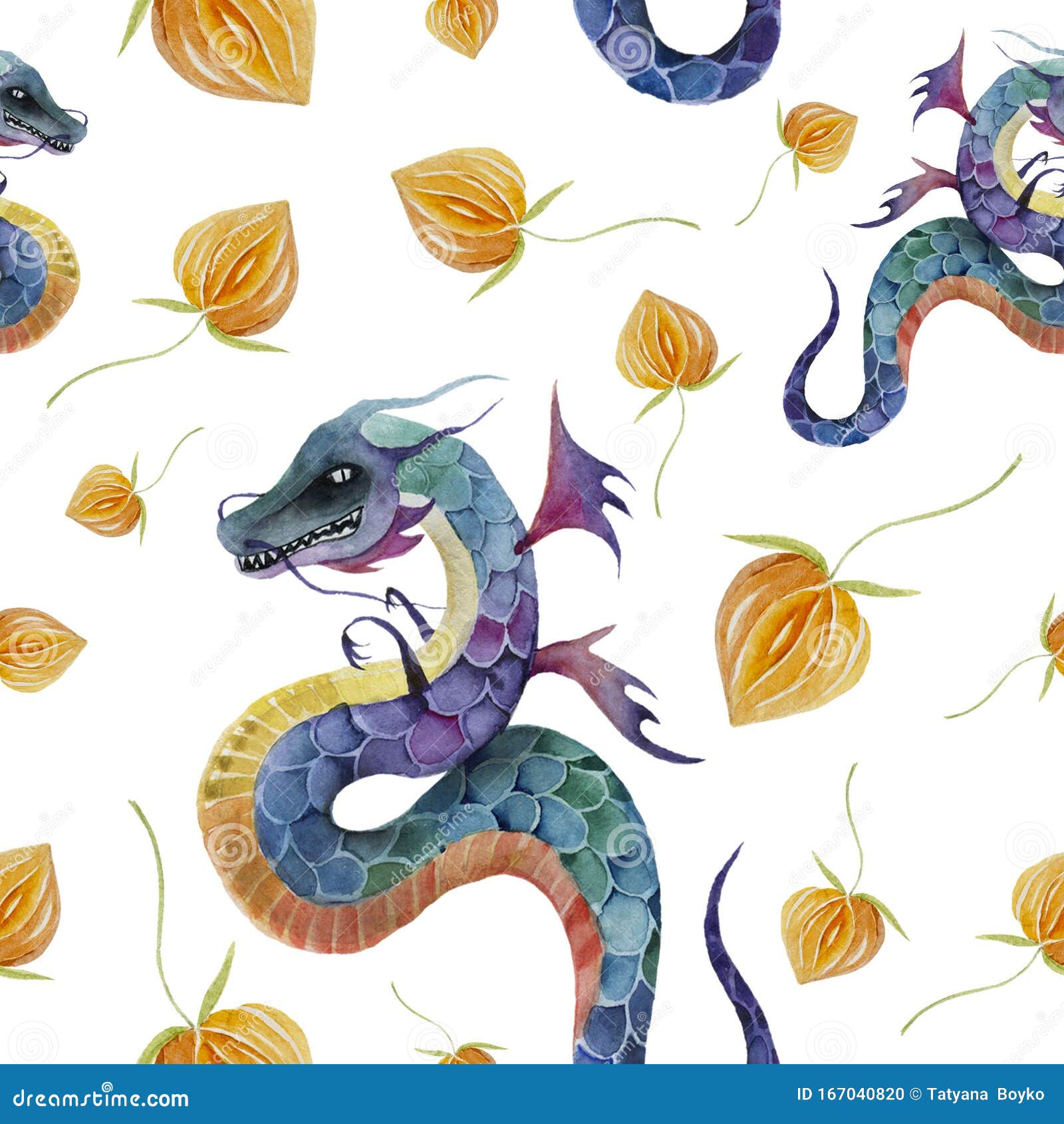 Seamless Pattern with Dragons Texture, Textured, Traditional, Wallpaper ...