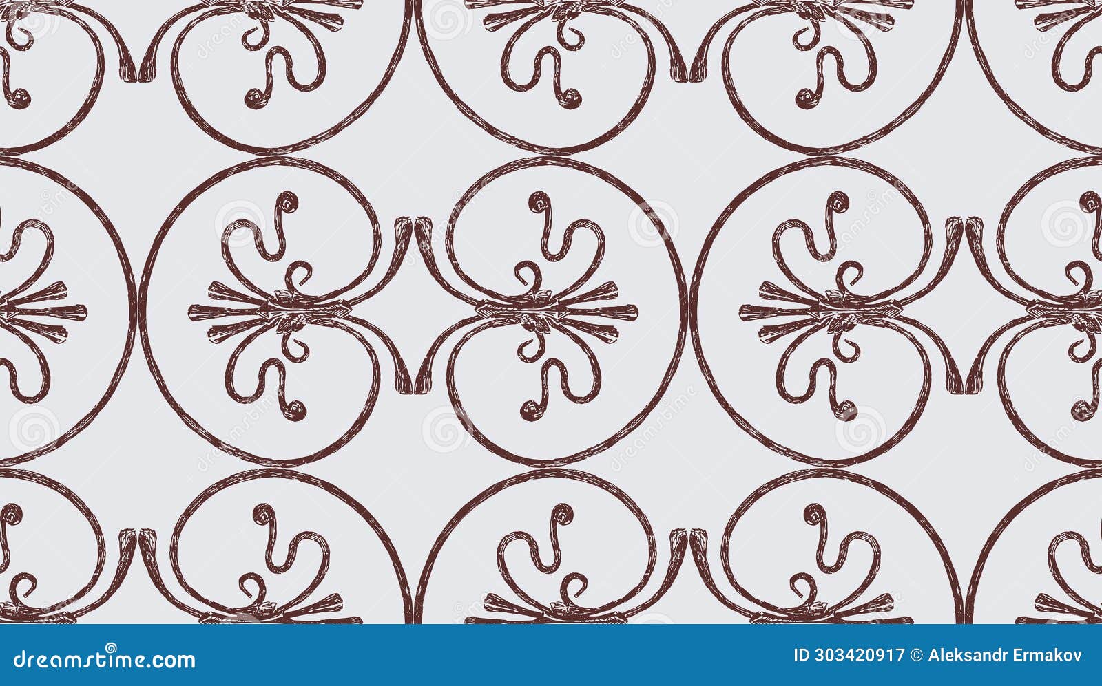 Seamless Pattern of Drawn Decorative Abstract Vintage Design Elements ...