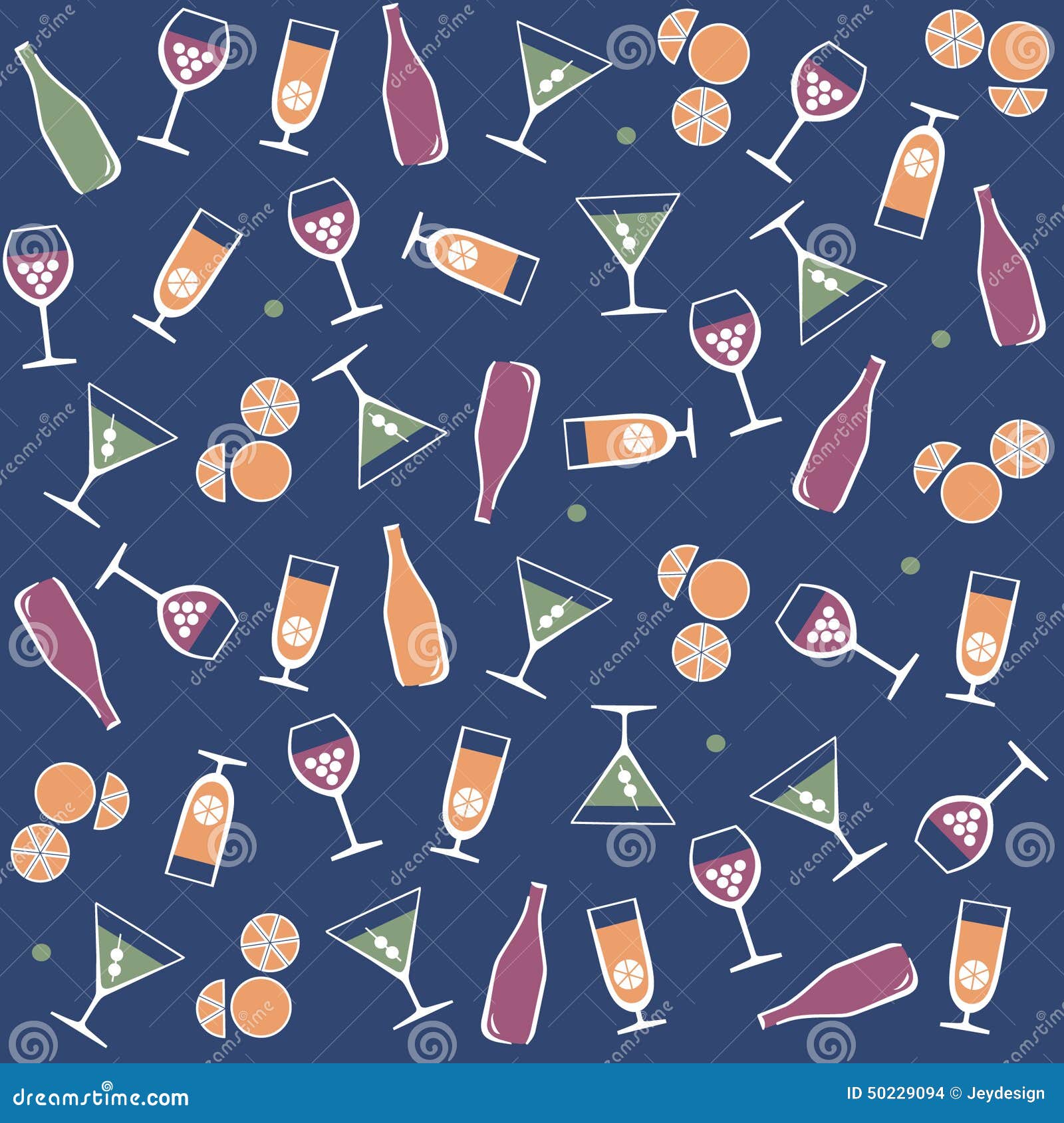 Seamless Pattern with Drinks and Bottles Stock Vector - Illustration of ...