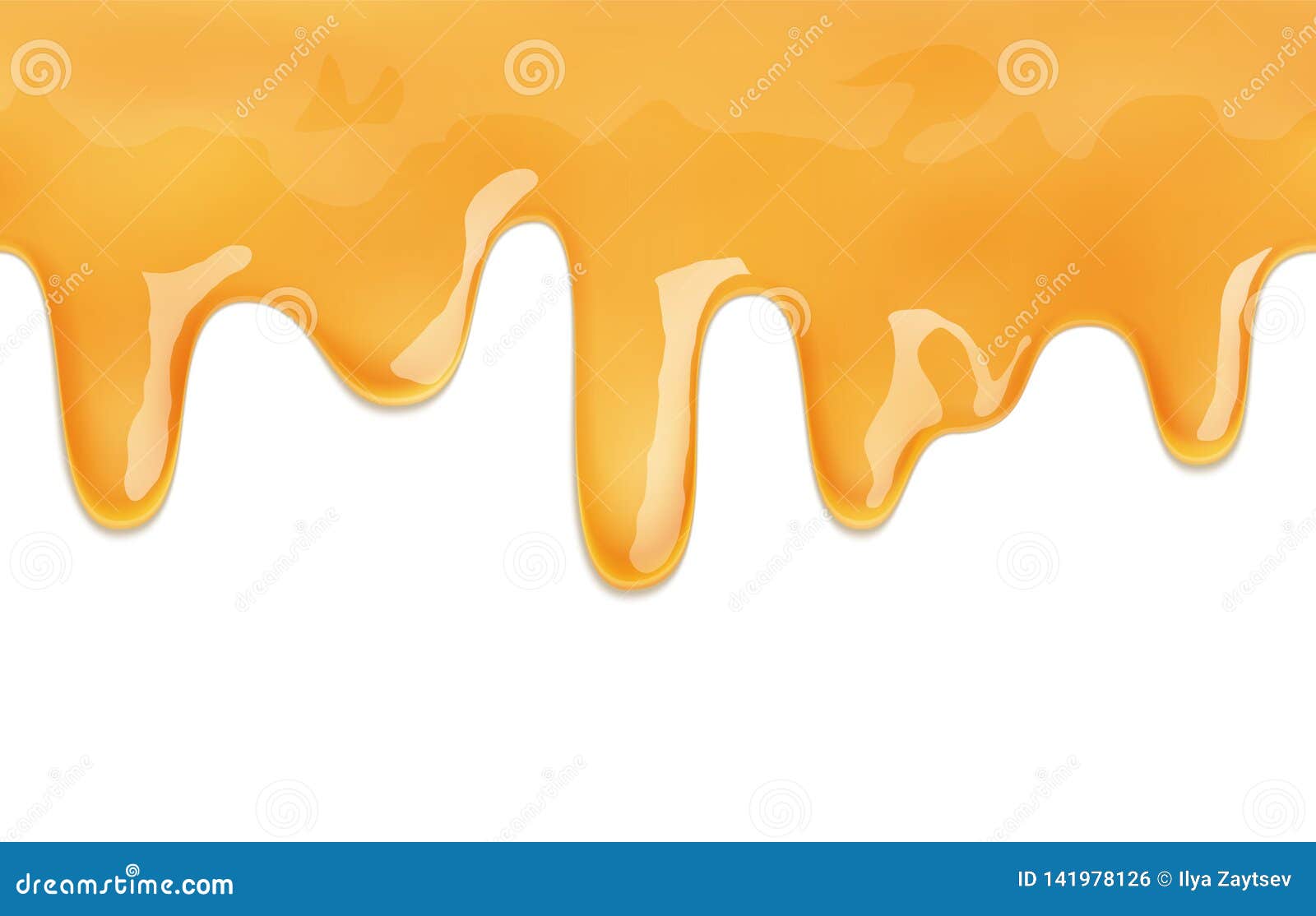 Seamless Pattern Of Dripping Glossy Honey Vector Stock Vector