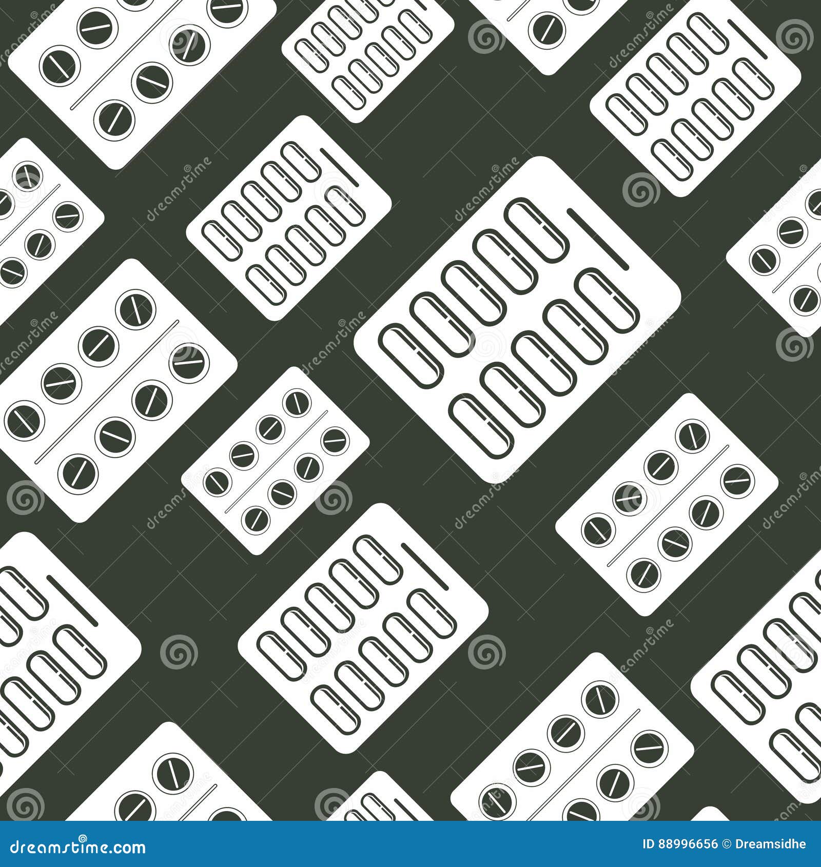 Seamless Pattern with Drugs Pills and Capsules Stock Vector ...