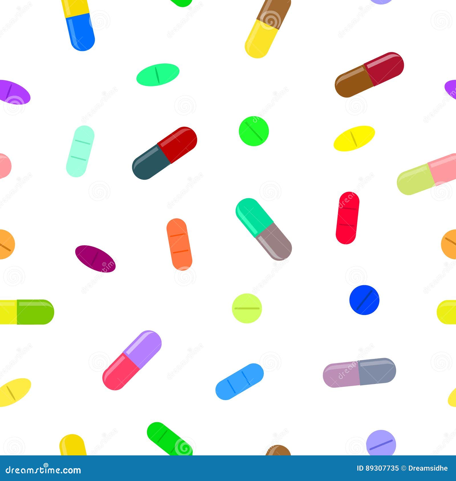 Seamless Pattern with Drugs Pills and Capsules Stock Vector ...