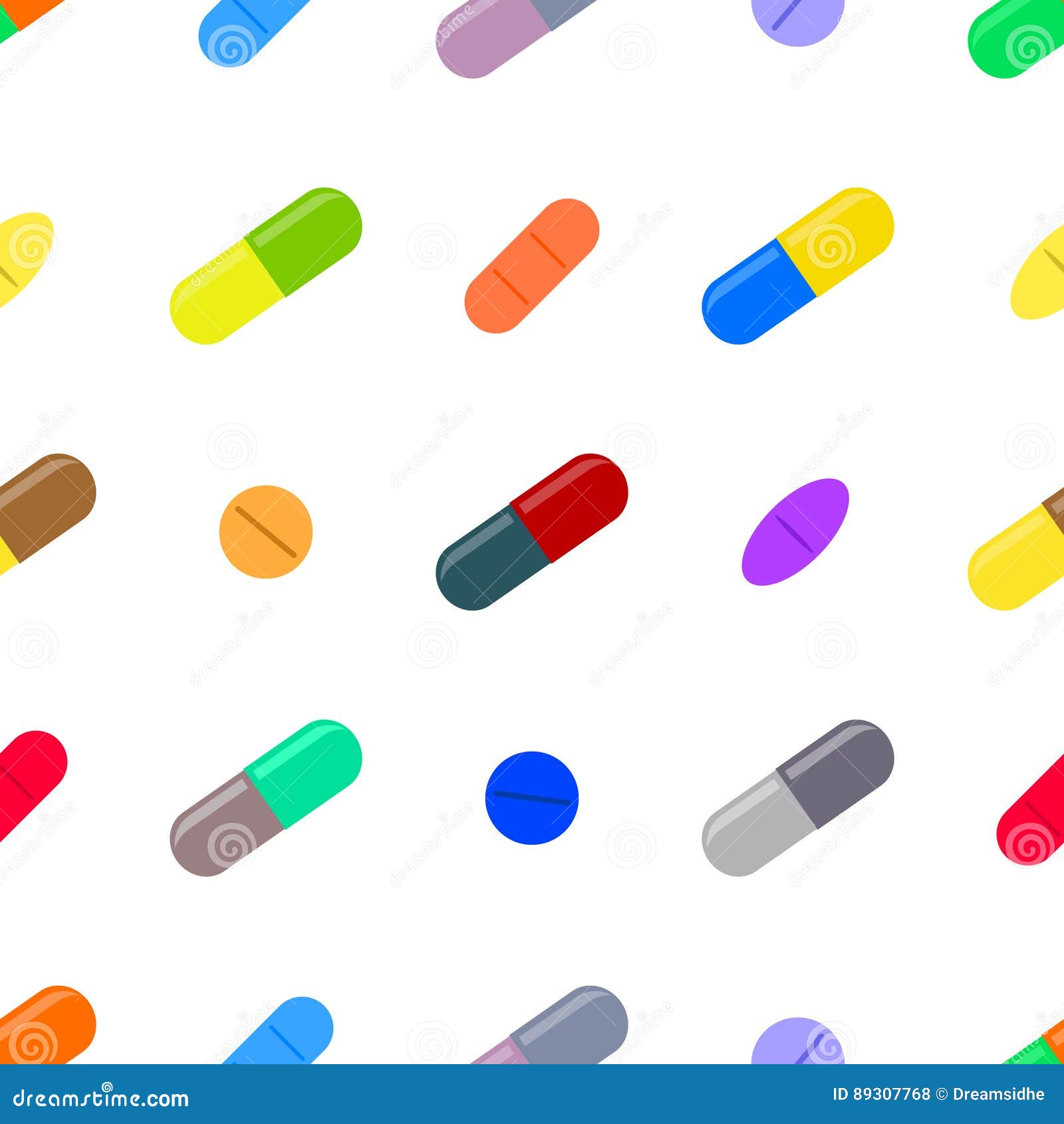 Seamless Pattern with Drugs Pills and Capsules Stock Vector ...