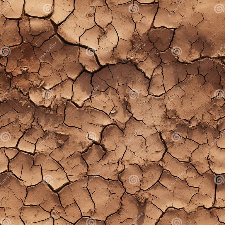 A Seamless Pattern of Dry Patch of Soil. Stock Illustration ...